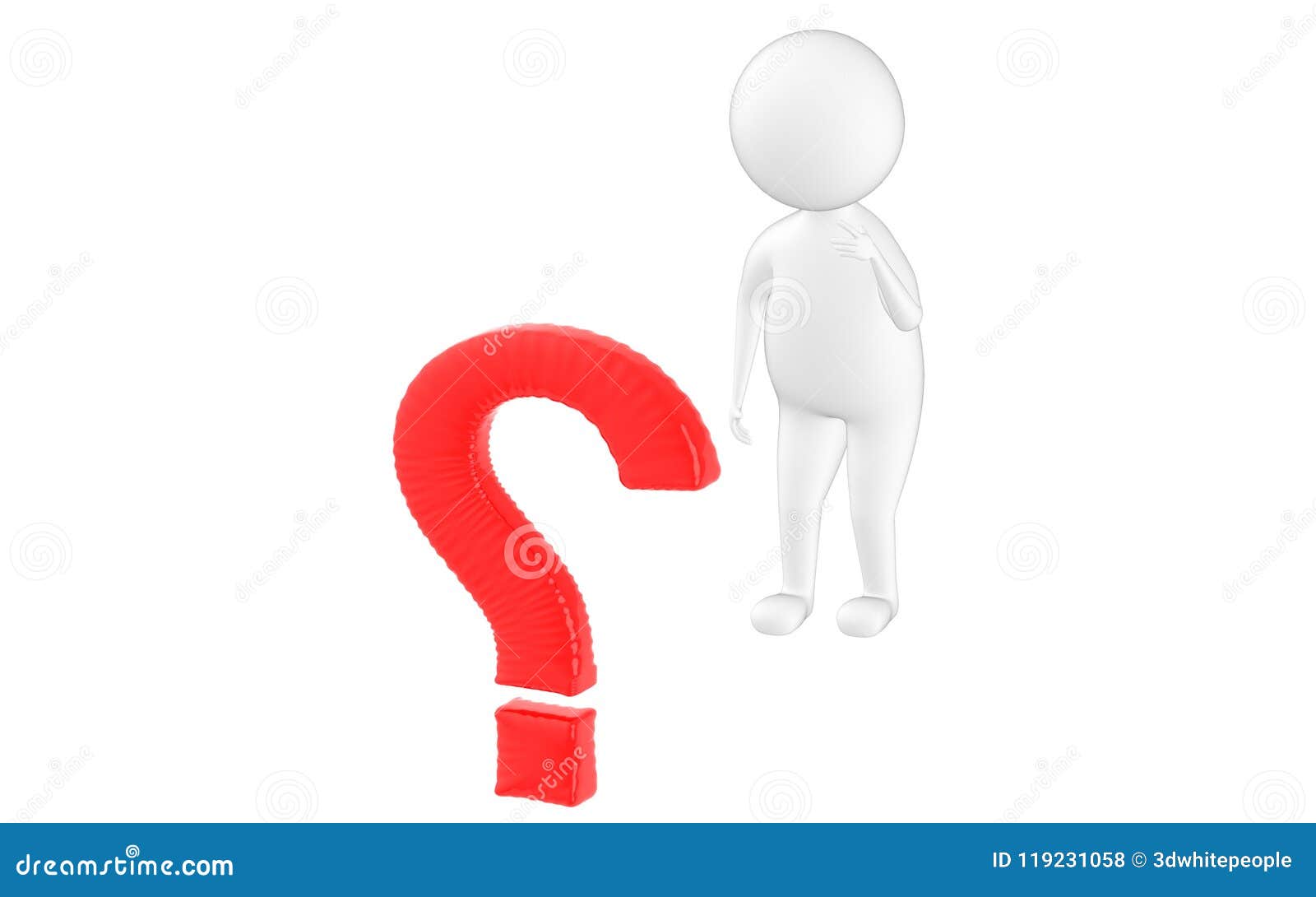 3d Character , Man Question Mark Stock Illustration - Illustration of ...