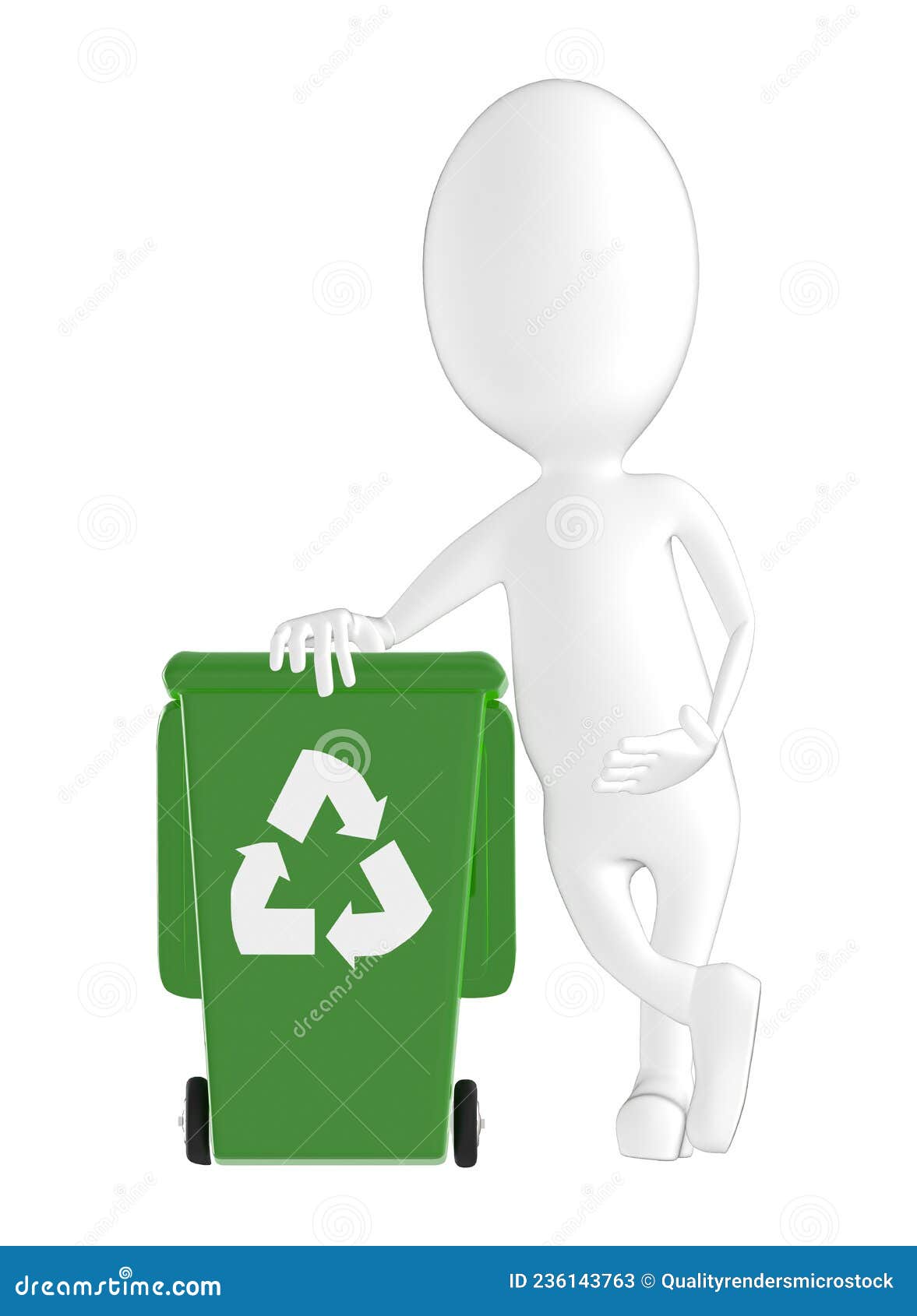 3d Character , Man Recycle Bin Stock Illustration - Illustration of ...