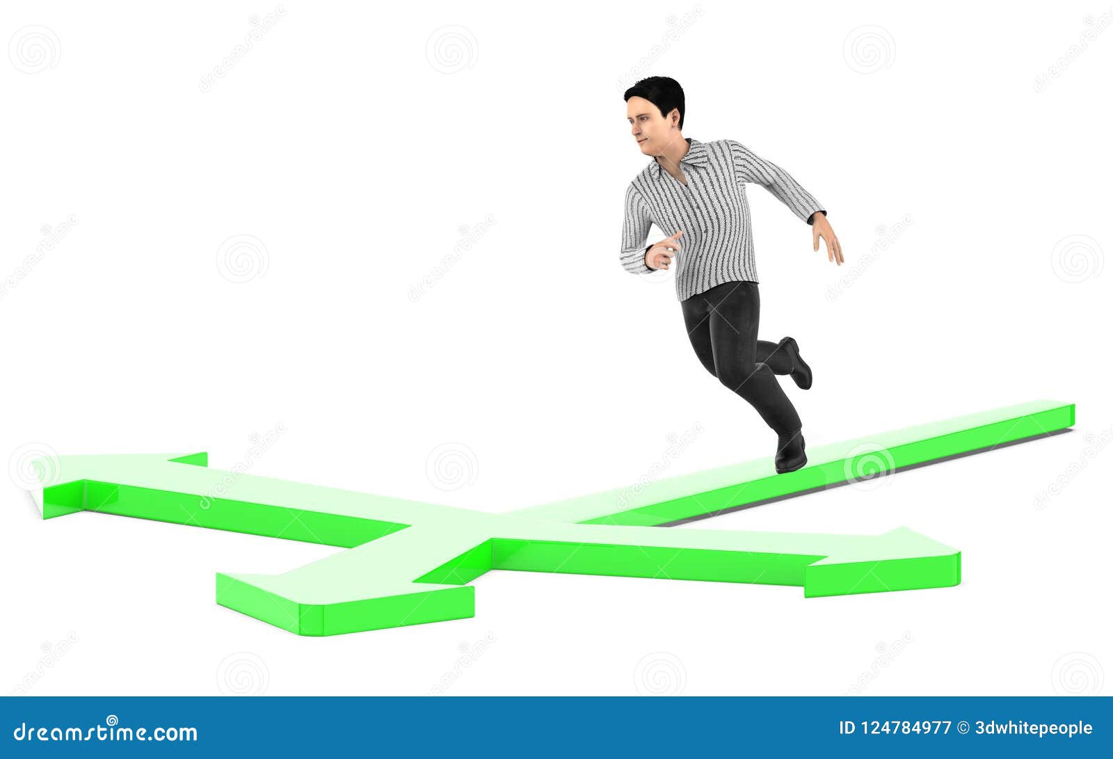 3d Character , Man Running Over an Arrow Stock Illustration ...