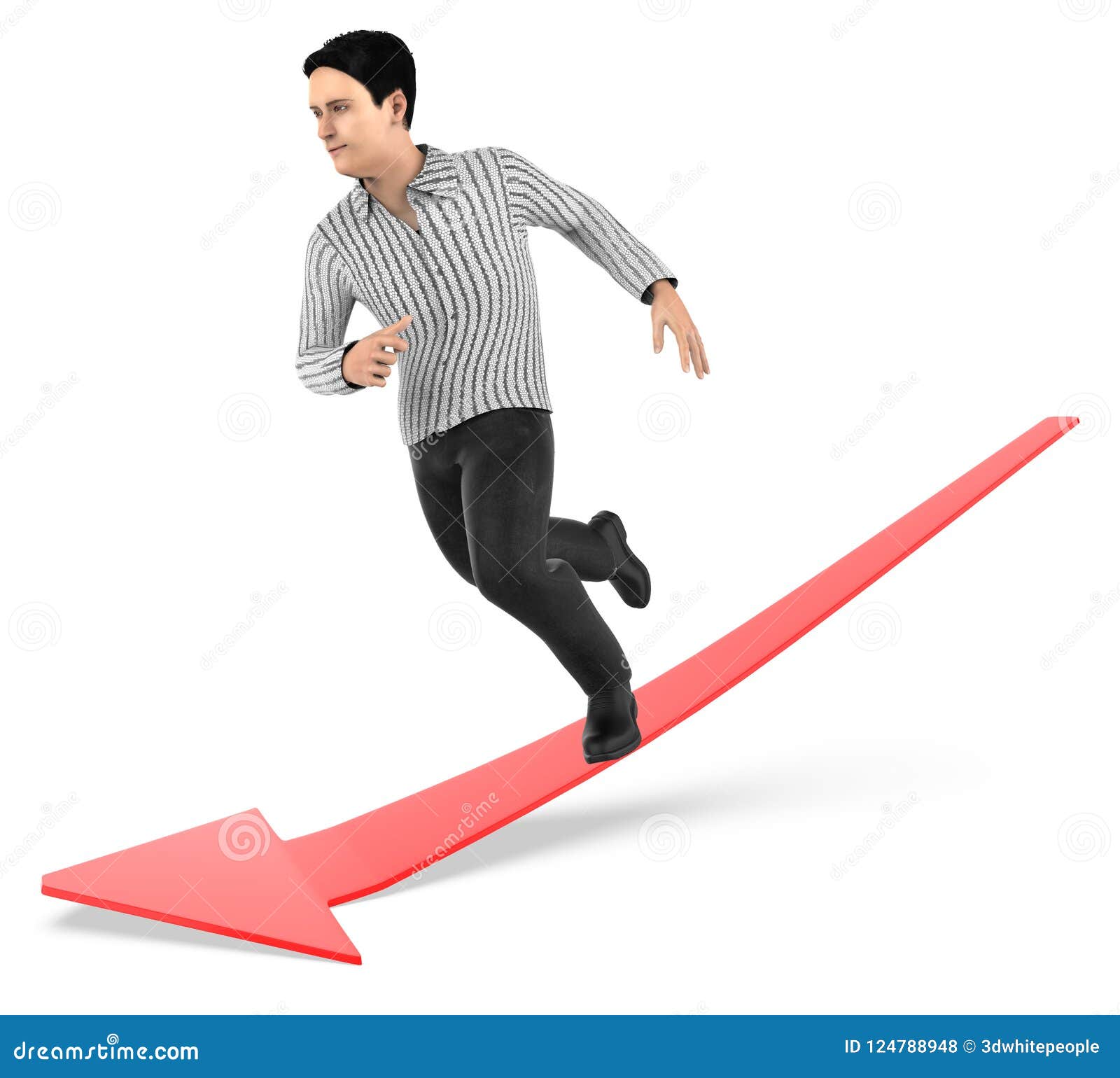 3d Character , Man Running Over an Arrow Stock Illustration ...