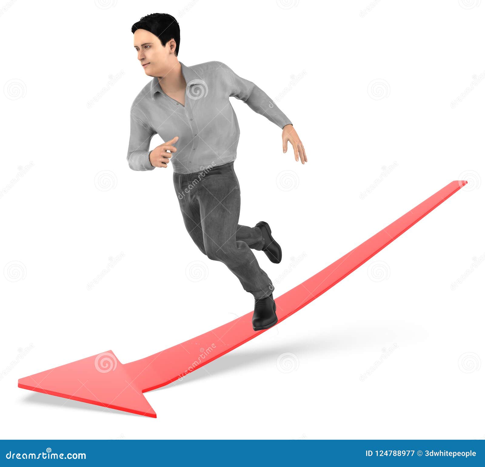3d Character , Man Running Over an Arrow Stock Illustration ...
