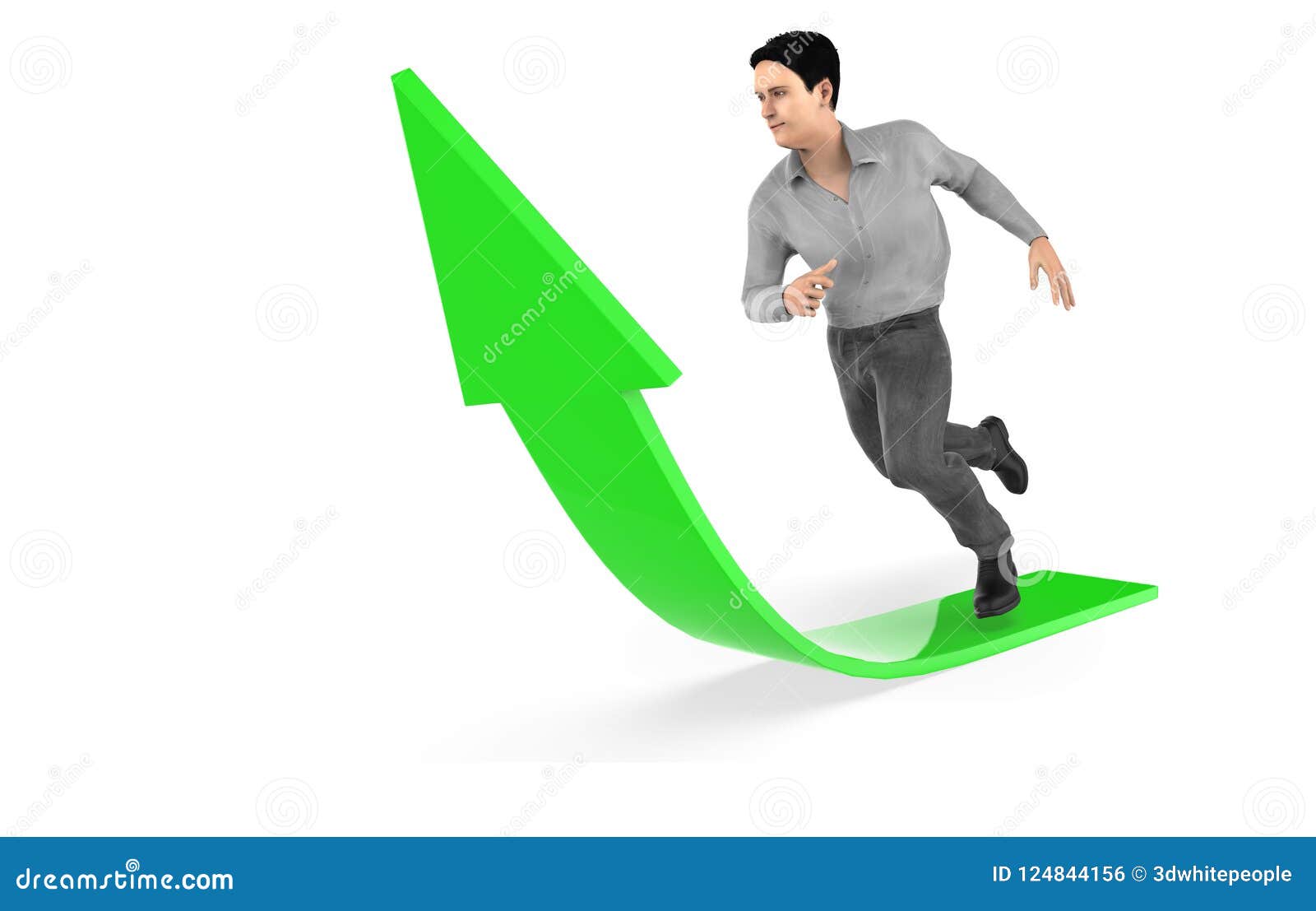 3d Character , Man Running Over Arrow Stock Illustration - Illustration ...