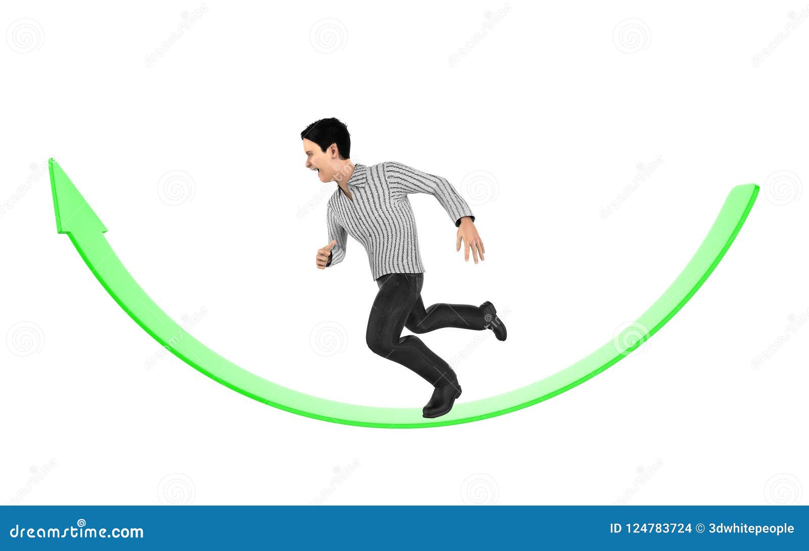 3d Character , Man Running Over an Arrow Stock Illustration ...