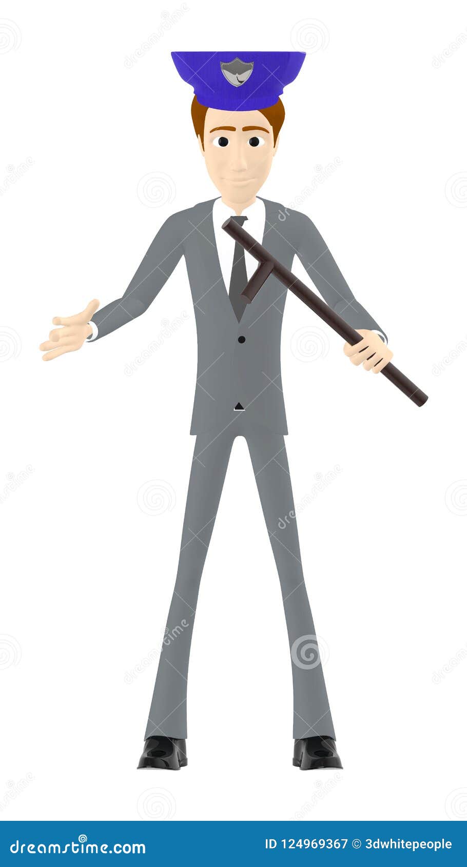 3d Character , Man Security Wearing a Cap with a Badge Stock ...