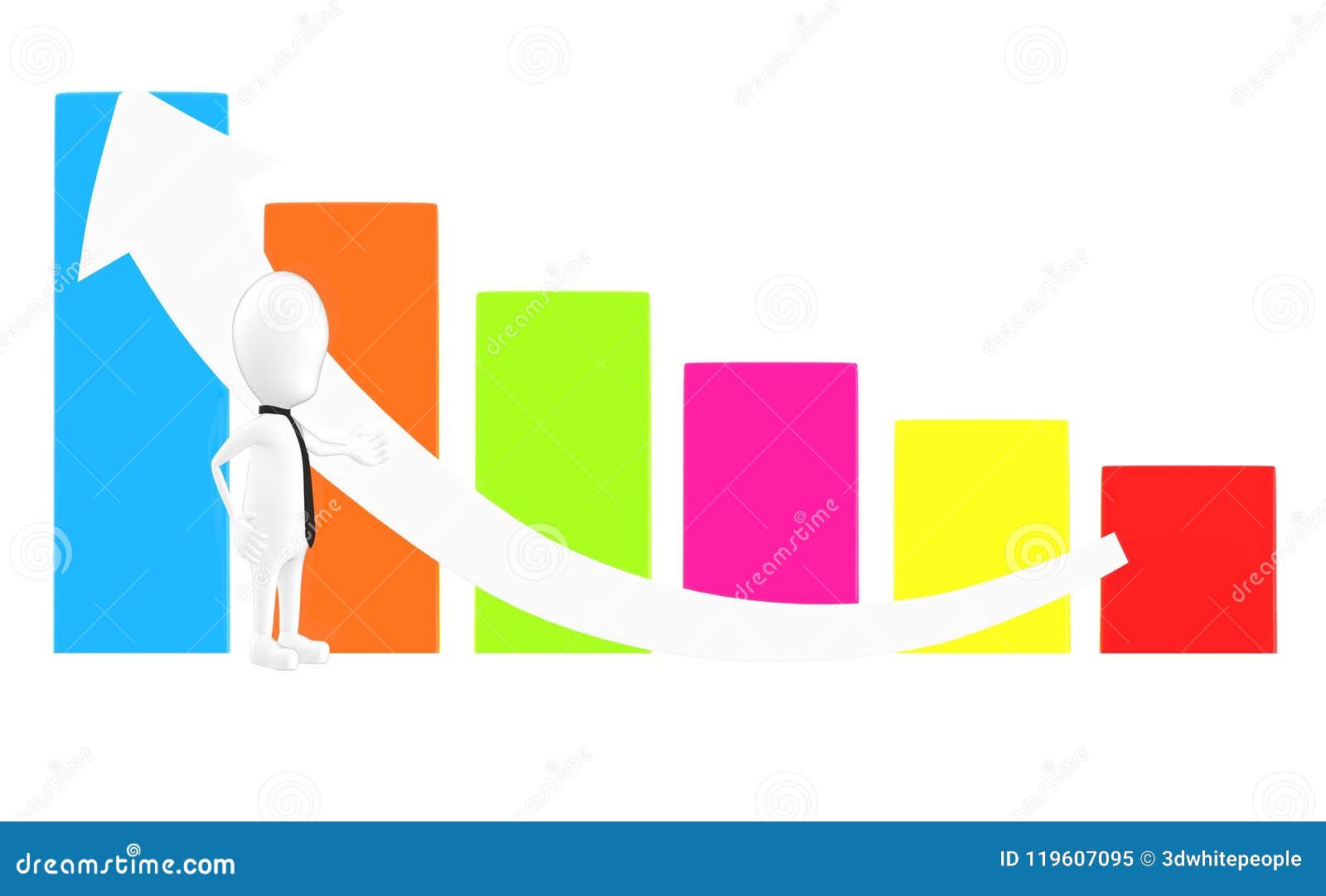 3d Character , Man Showing a Increasing Statistics Graph Stock ...