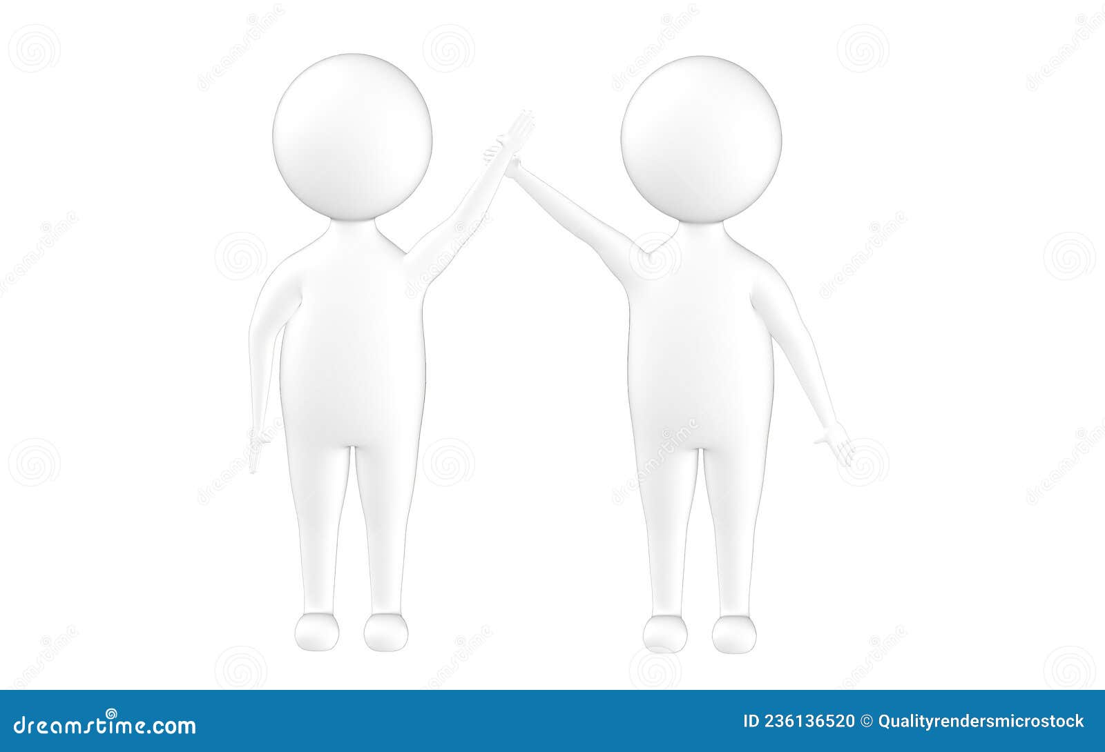 3d Character , Man Two Character Raising Hands Stock Illustration ...