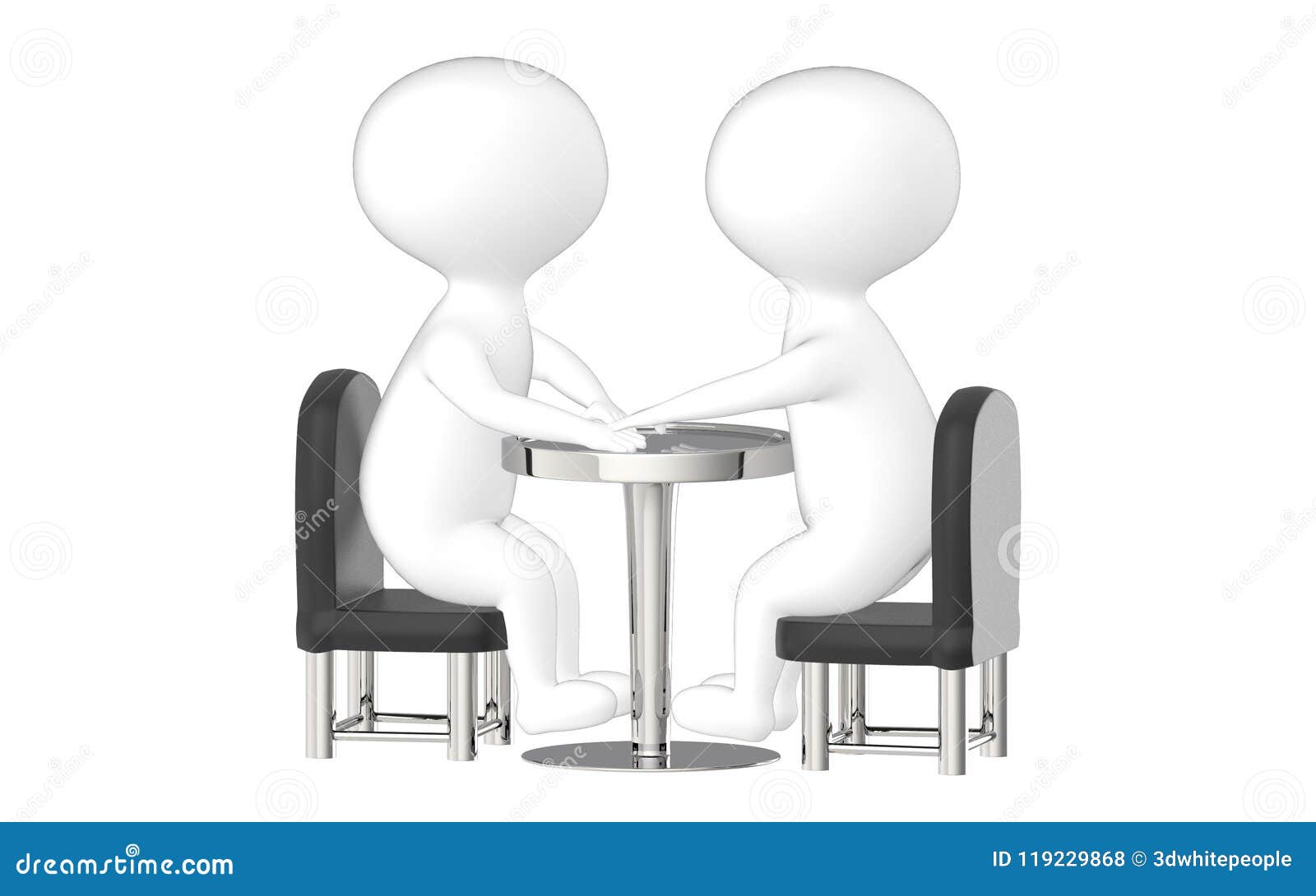 3d Character , Man , Two Character Sitting Opposite on a Table Stock ...