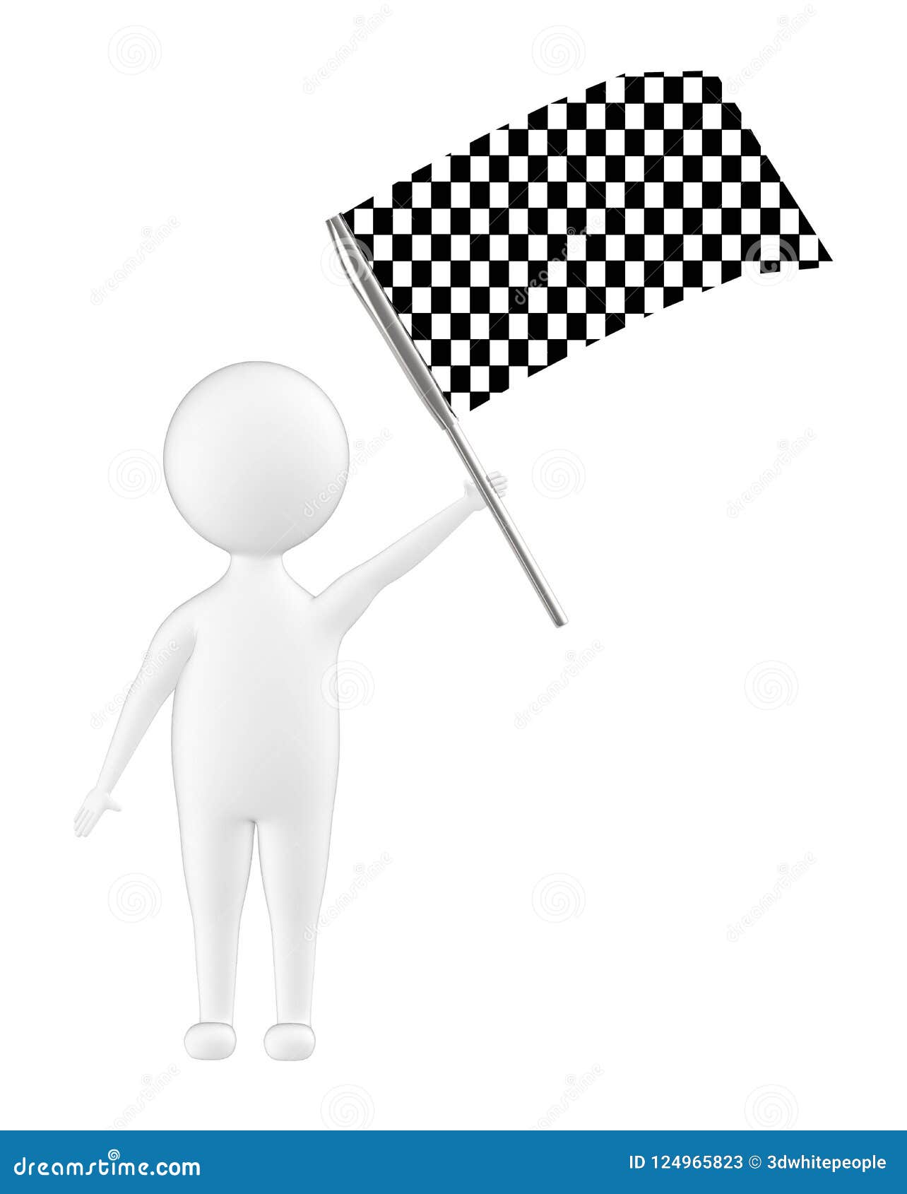 3d Character , Man Waving a Flag Stock Illustration - Illustration of ...