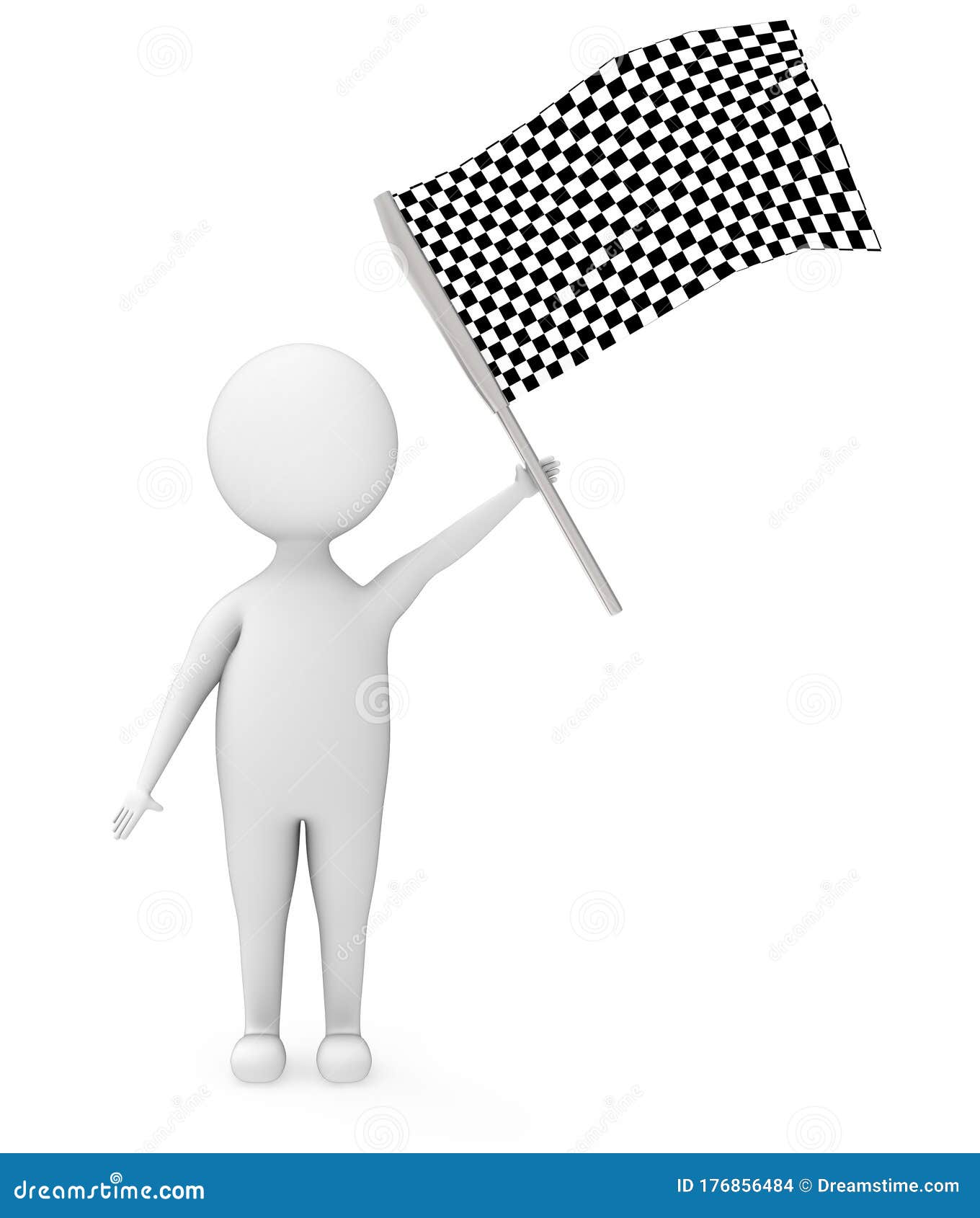3d Character , Man Waving a Flag Stock Illustration - Illustration of ...