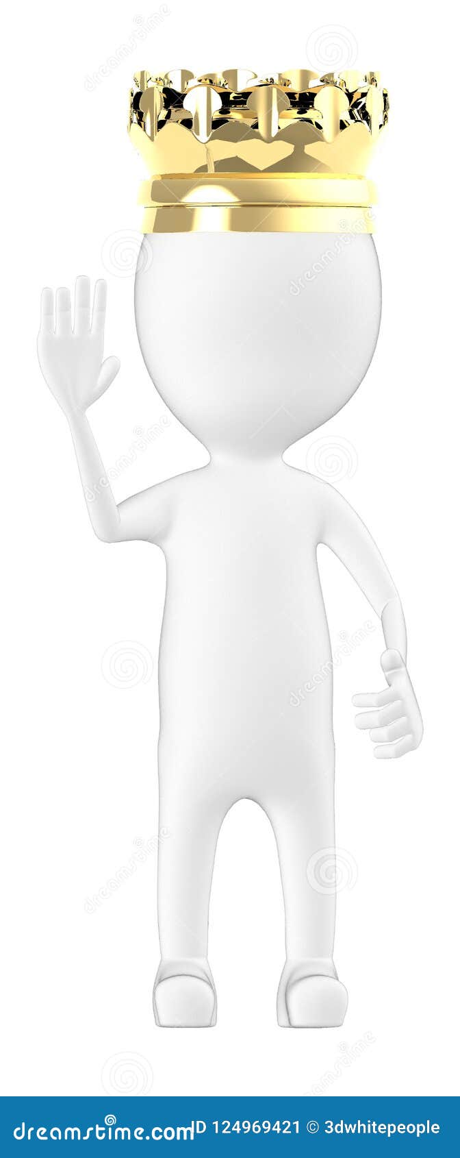 3d Character , Man Wearing Crown Stock Illustration - Illustration of ...