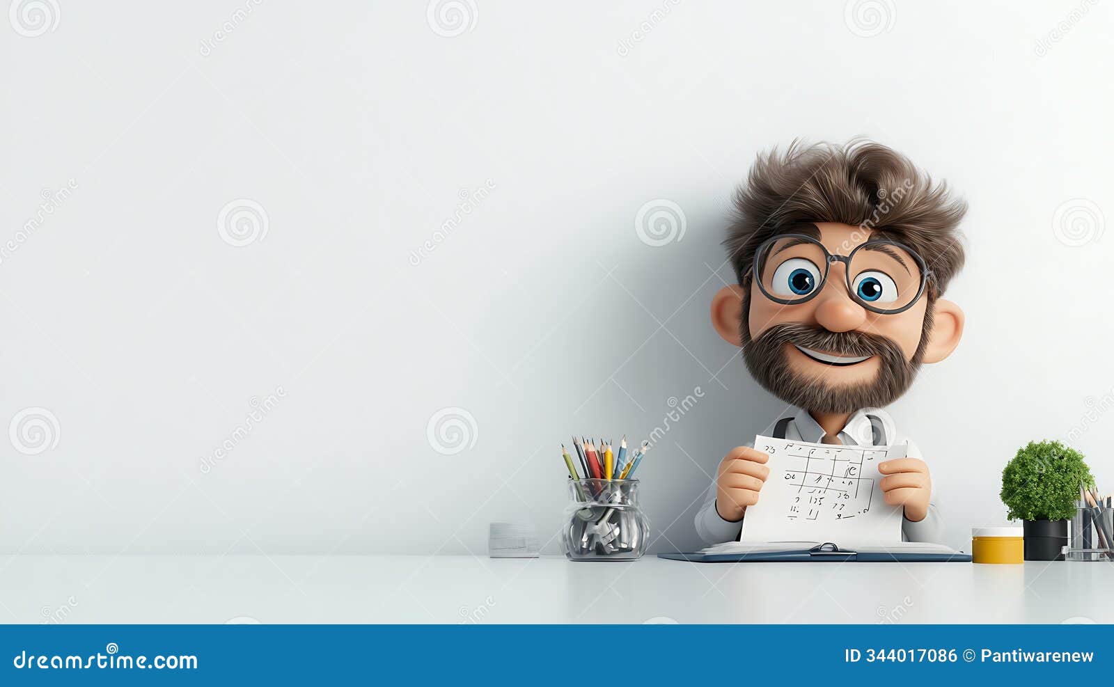 3D Character Mathematician Solving Equations Royalty-Free Stock Photo ...