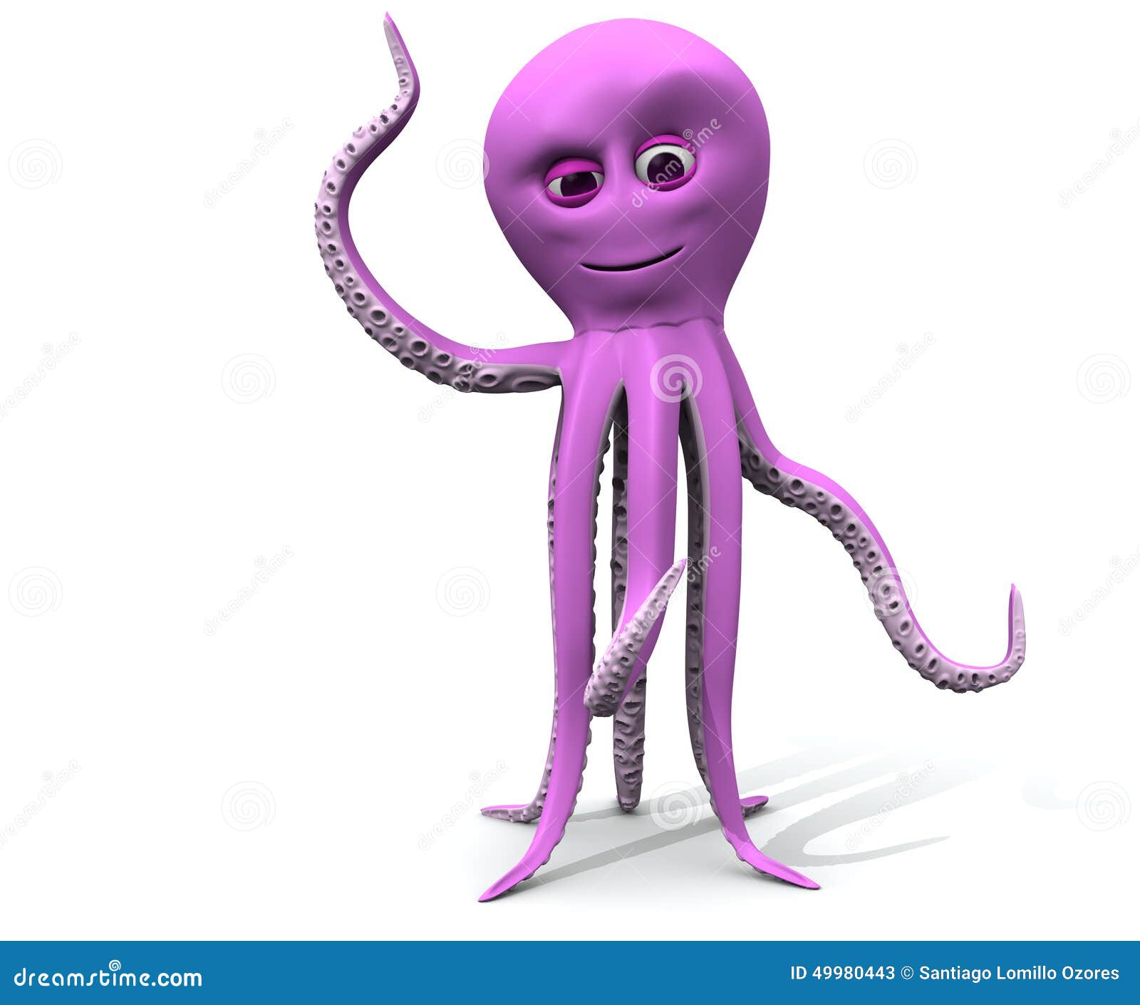 3d Character Octopus Waving Stock Illustration - Illustration of ...