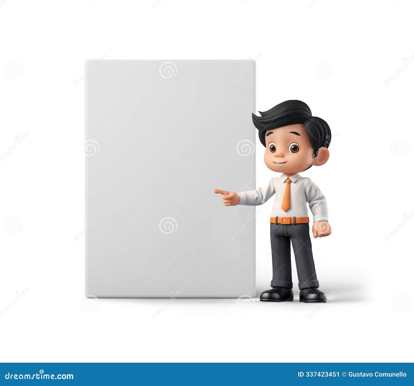 3D Character Presenting stock illustration. Illustration of rolledup ...