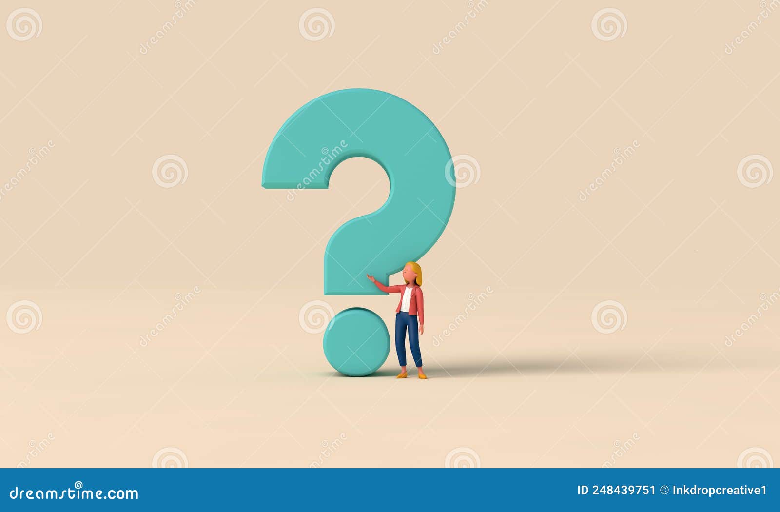 3D Character With A Question Mark Symbol. 3d Rendering Stock Image ...