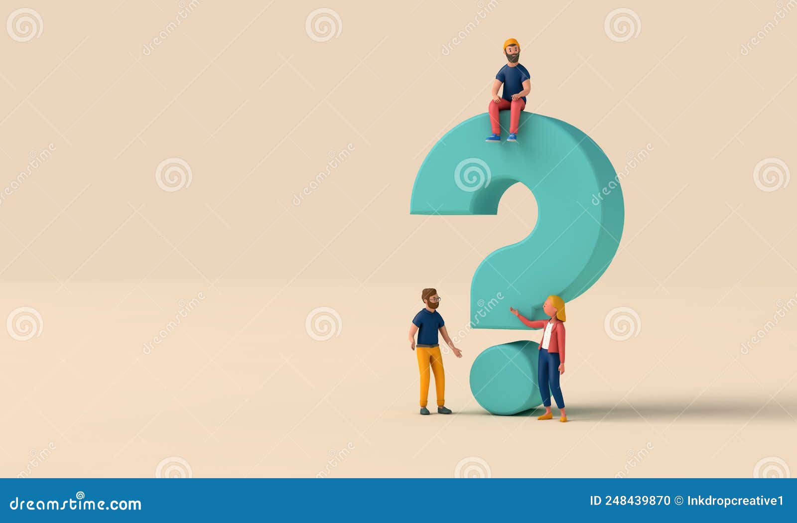 3D Character with a Question Mark Symbol. 3d Rendering Stock ...