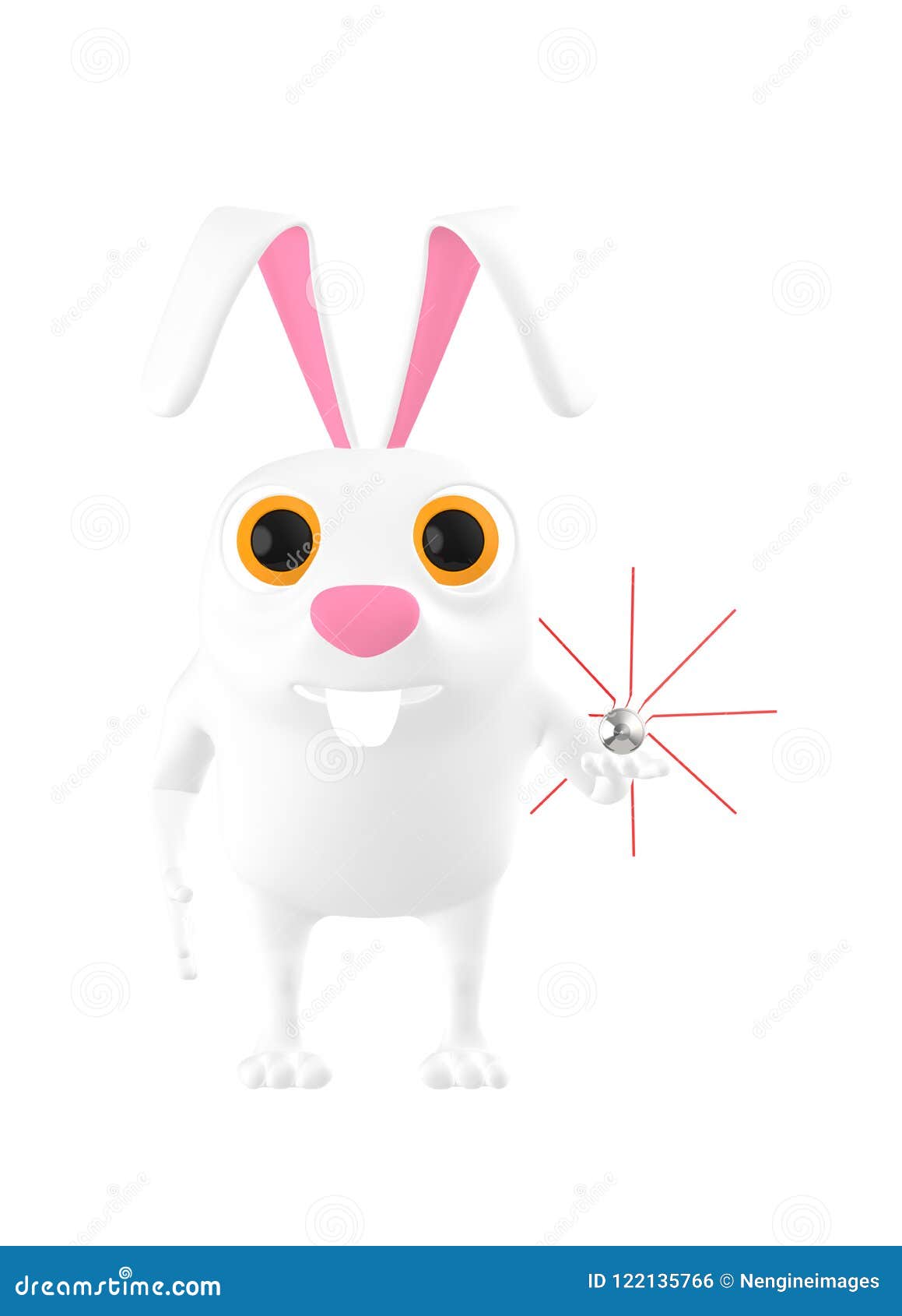 3d Character , Rabbit with a Arrow Stock Illustration - Illustration of ...