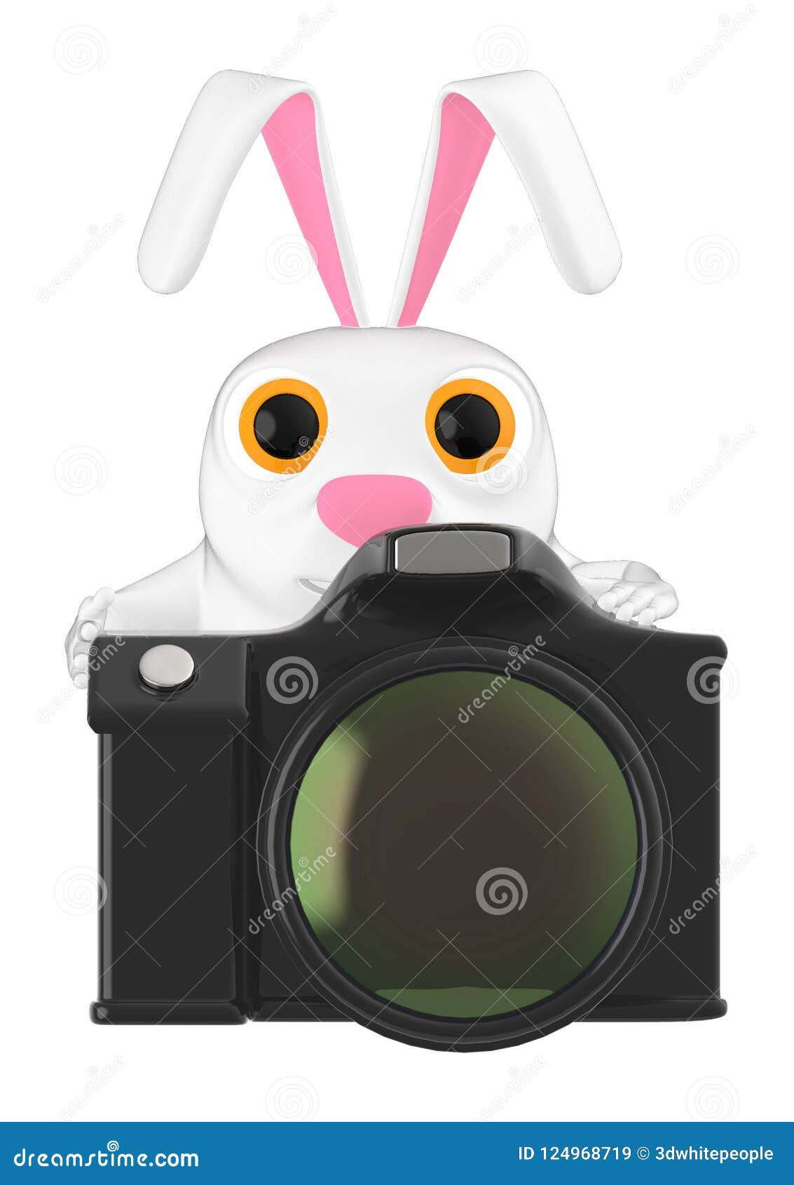 3d Character , Rabbit and a Camera Stock Illustration - Illustration of ...