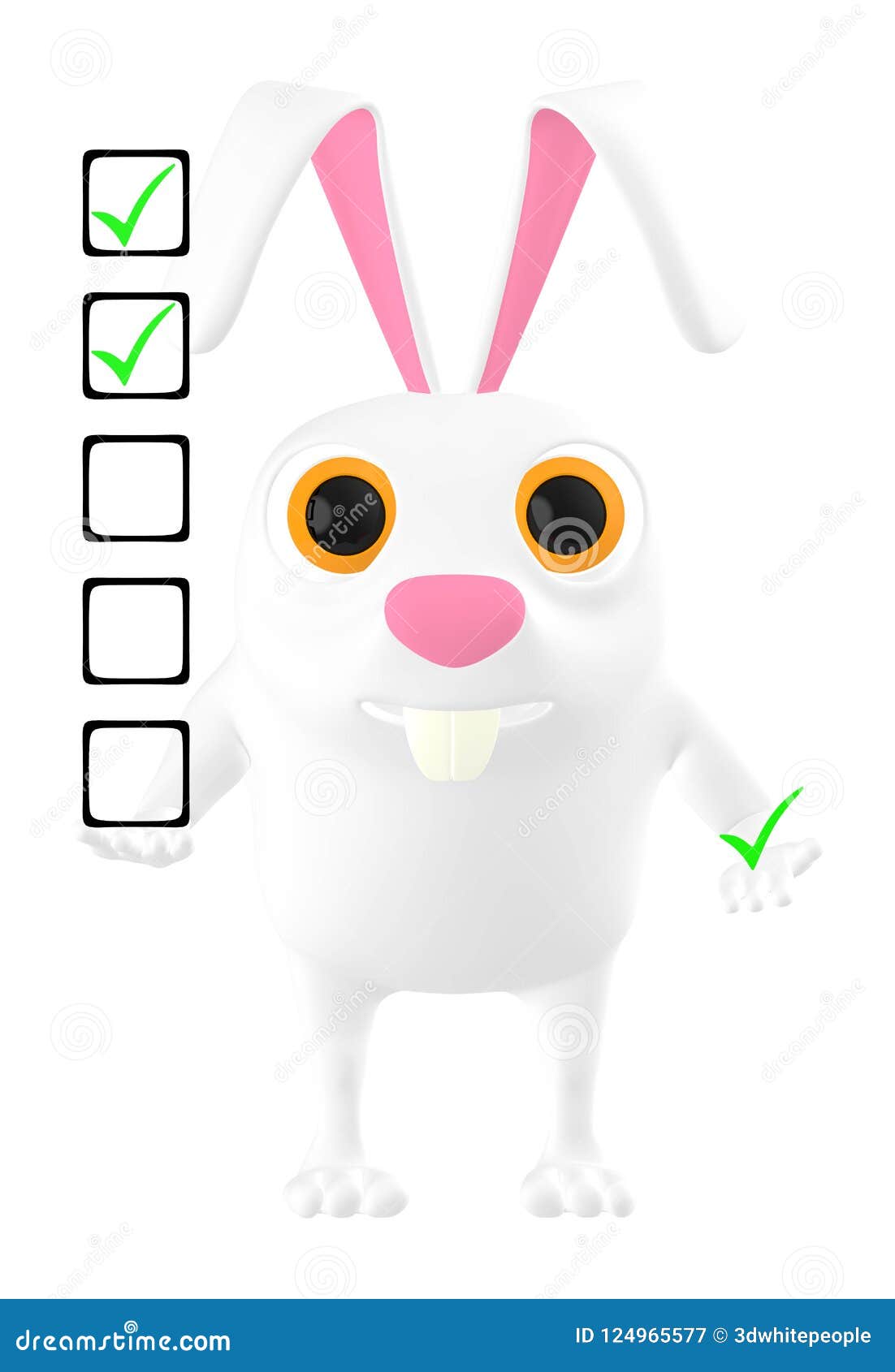 3d Character , Rabbit Checkmark List Stock Image | CartoonDealer.com ...