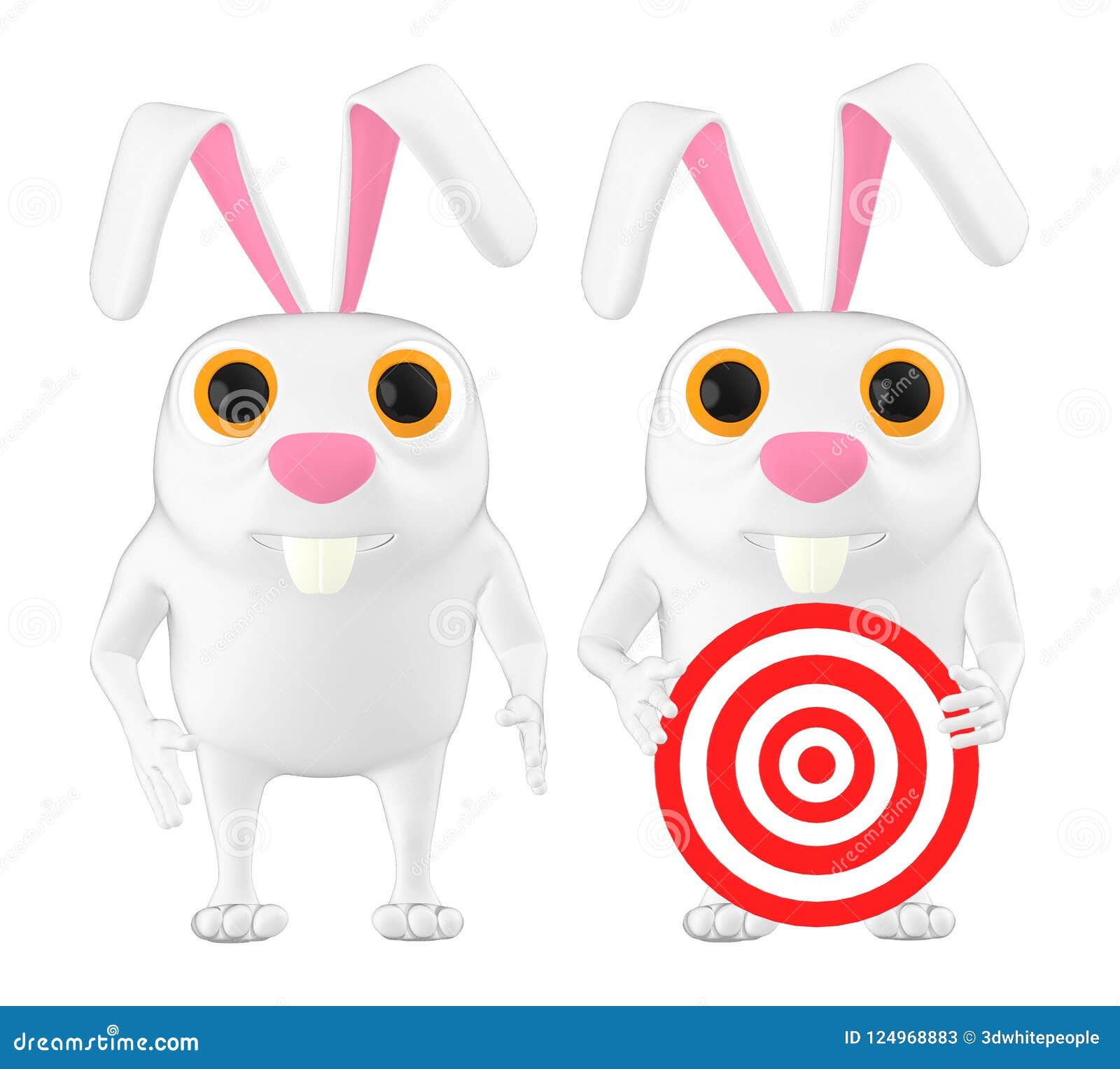 3d Character , Rabbit with a Dart Target Board Stock Illustration ...