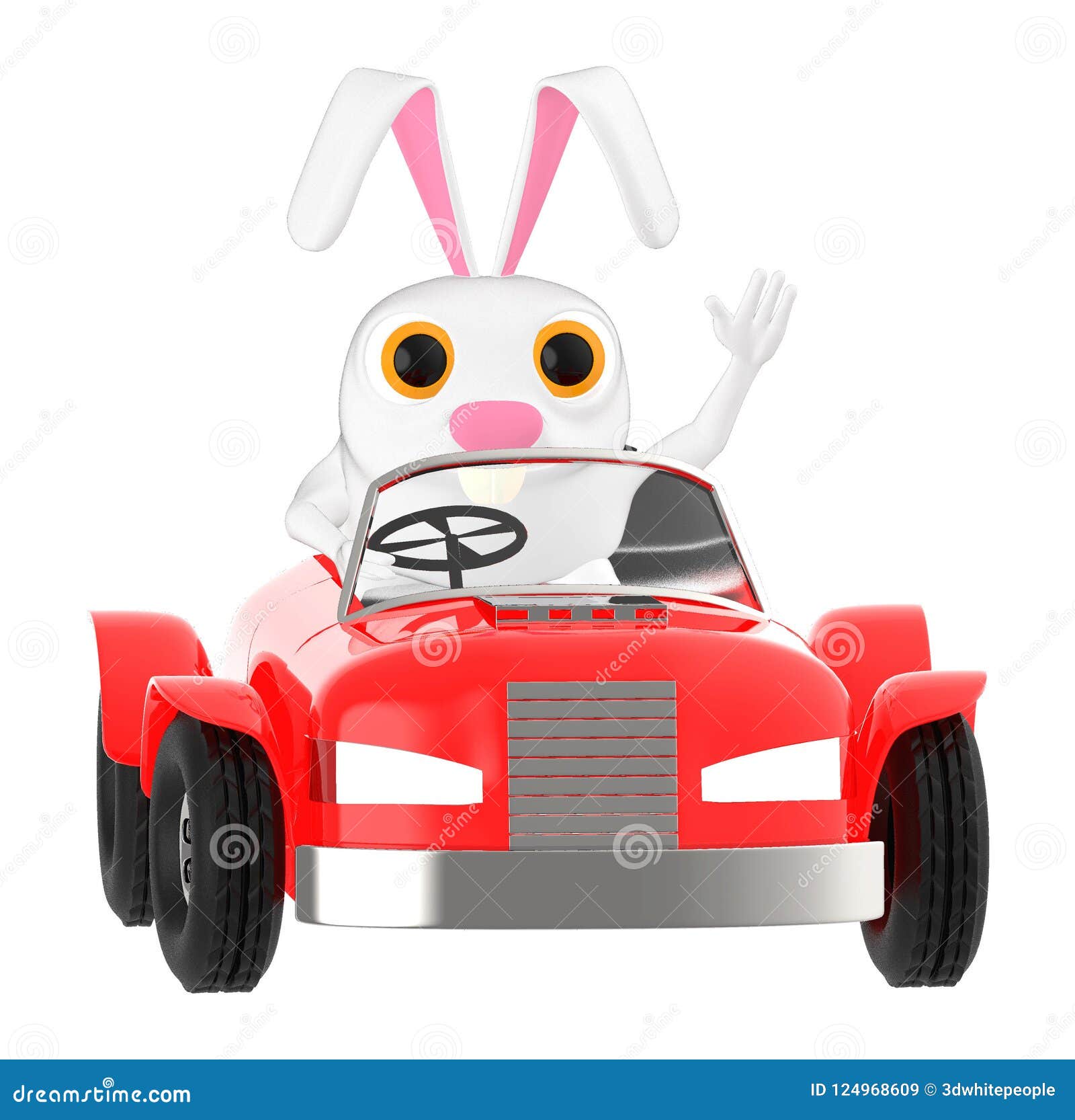 3d Character , Rabbit Driving a Car Stock Illustration - Illustration ...