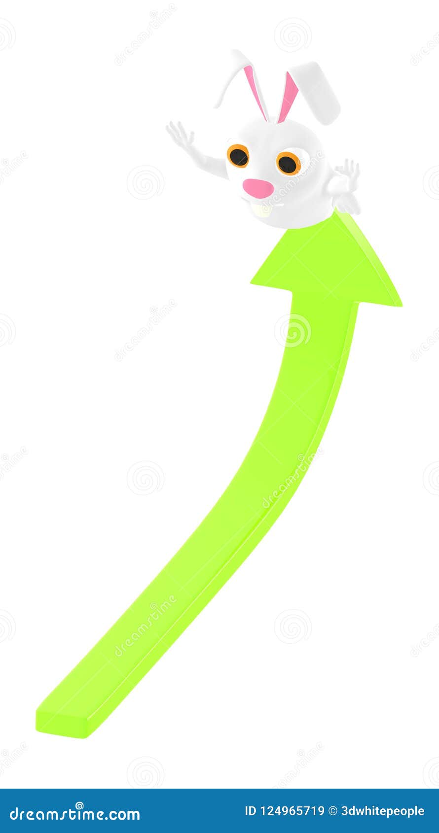 3d Character , Rabbit Falling Down from Top of Arrow Stock Illustration ...