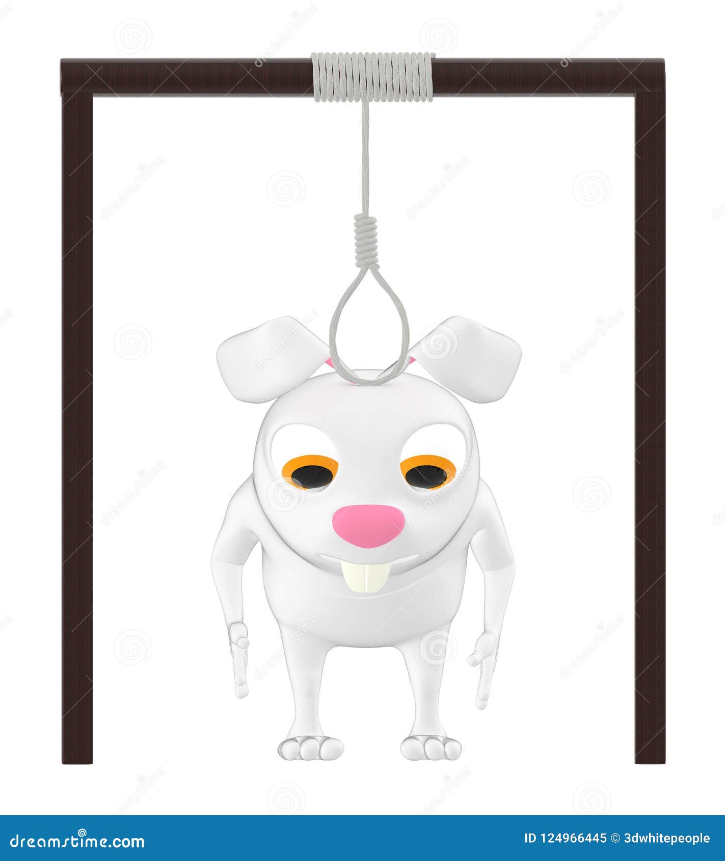 3d Character , Rabbit , Gibbet , Punishment Stock Illustration ...