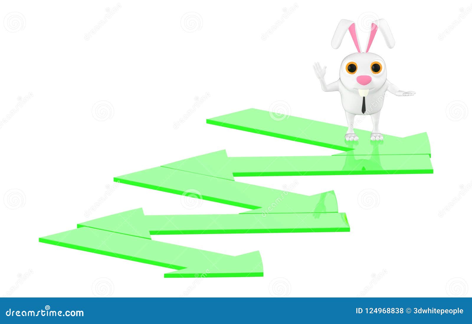 3d Character , Rabbit Standing Over a Arrow Stock Illustration ...