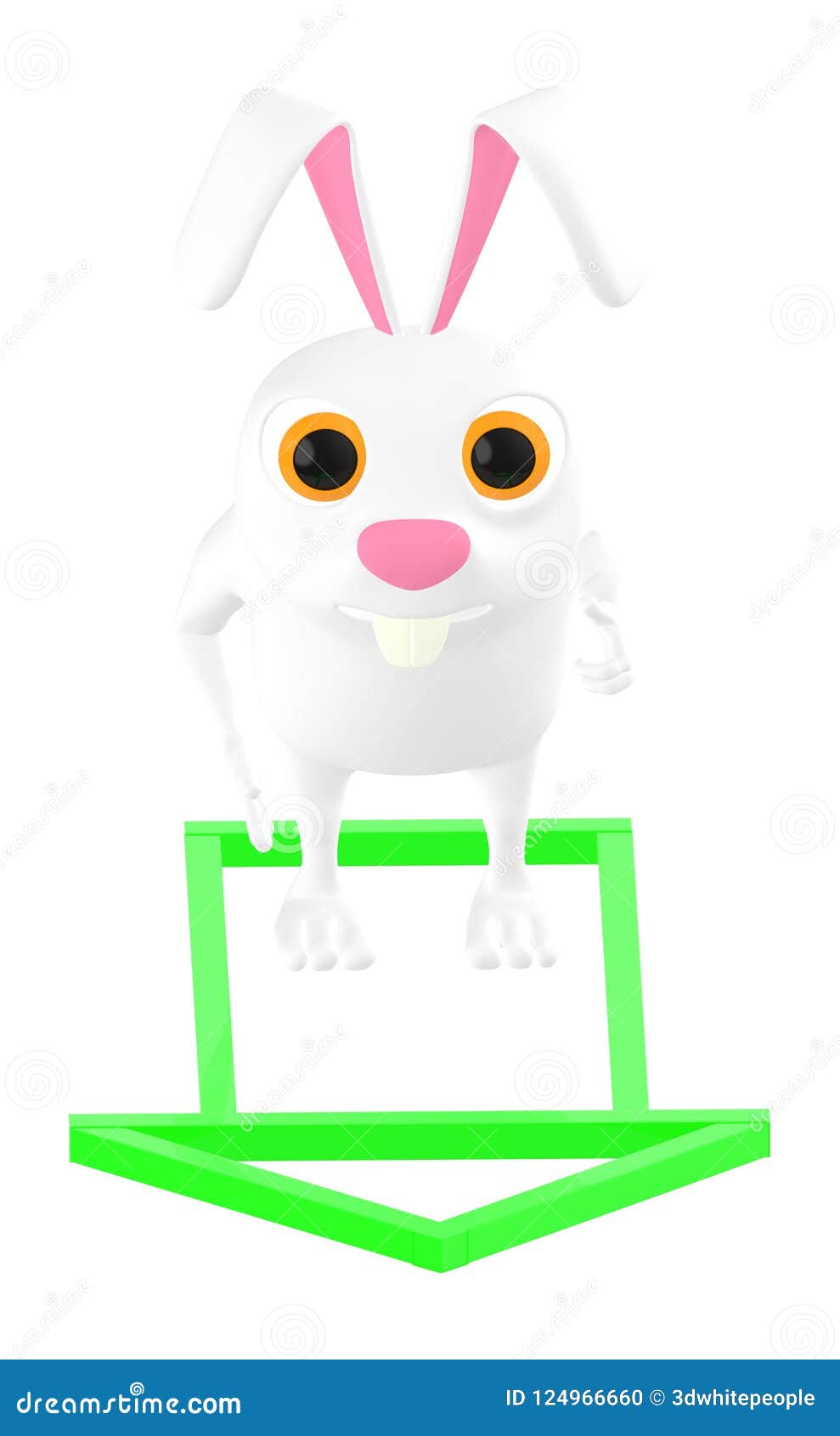 3d Character , Rabbit Walking Over a Arrow Stock Illustration ...