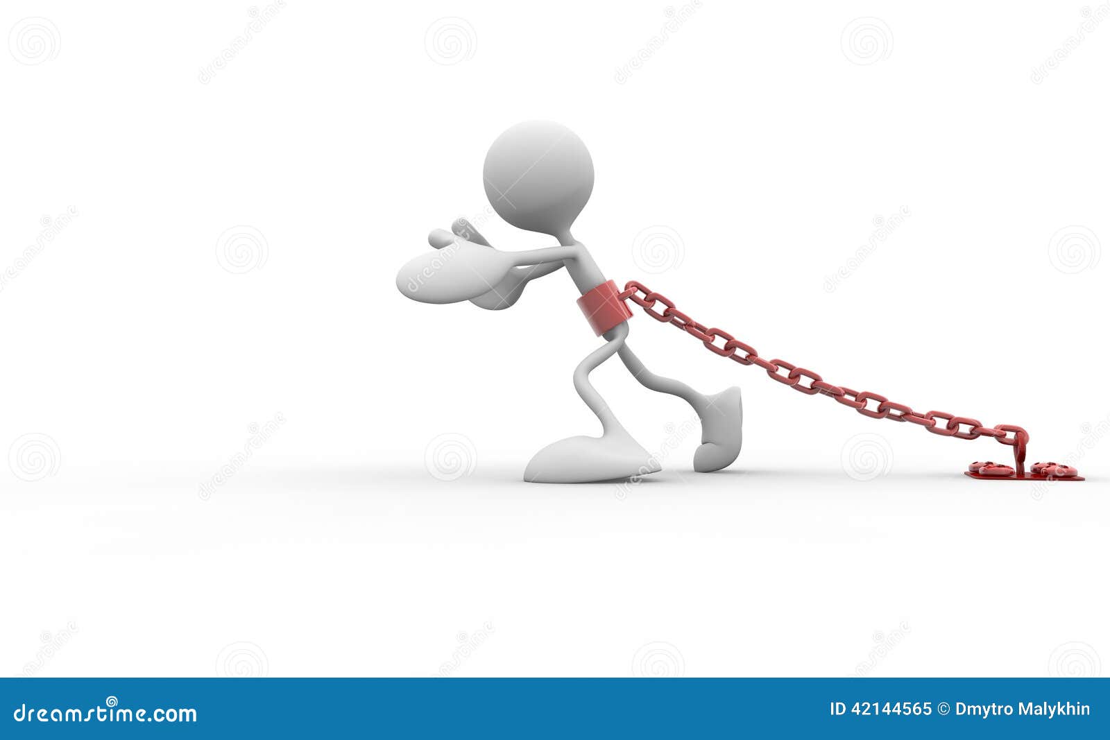 3d Character in Red Shackles Stock Illustration - Illustration of ...