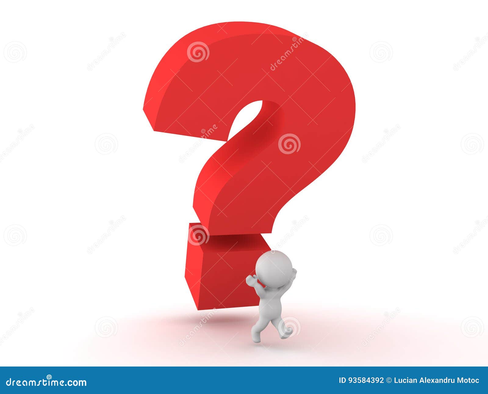 Man Running From Question Marks Stock Illustration | CartoonDealer.com ...