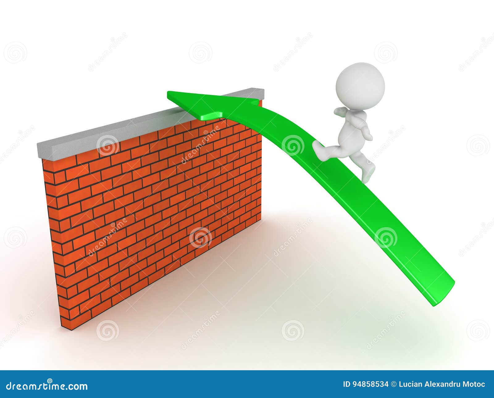 Man Running Through A Brick Wall Royalty-Free Stock Photography ...