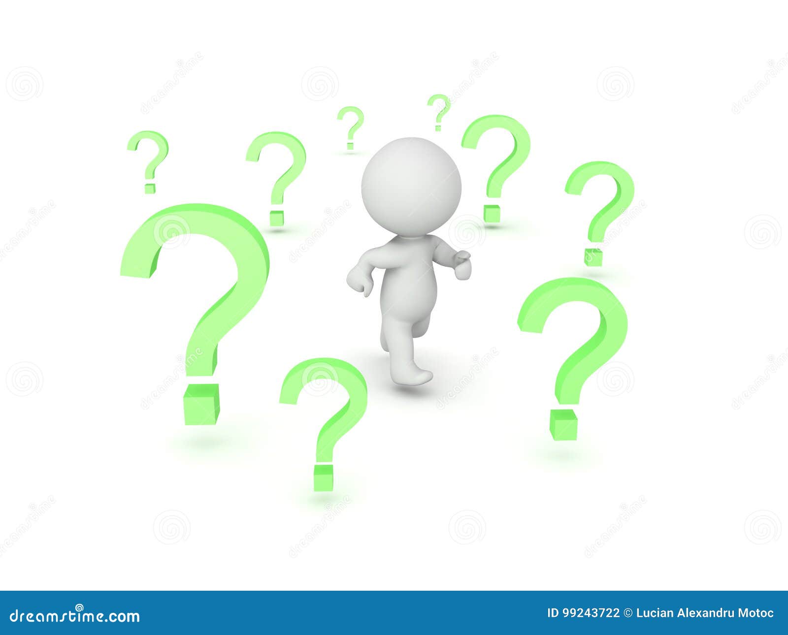 Man Running From Question Marks Stock Illustration | CartoonDealer.com ...