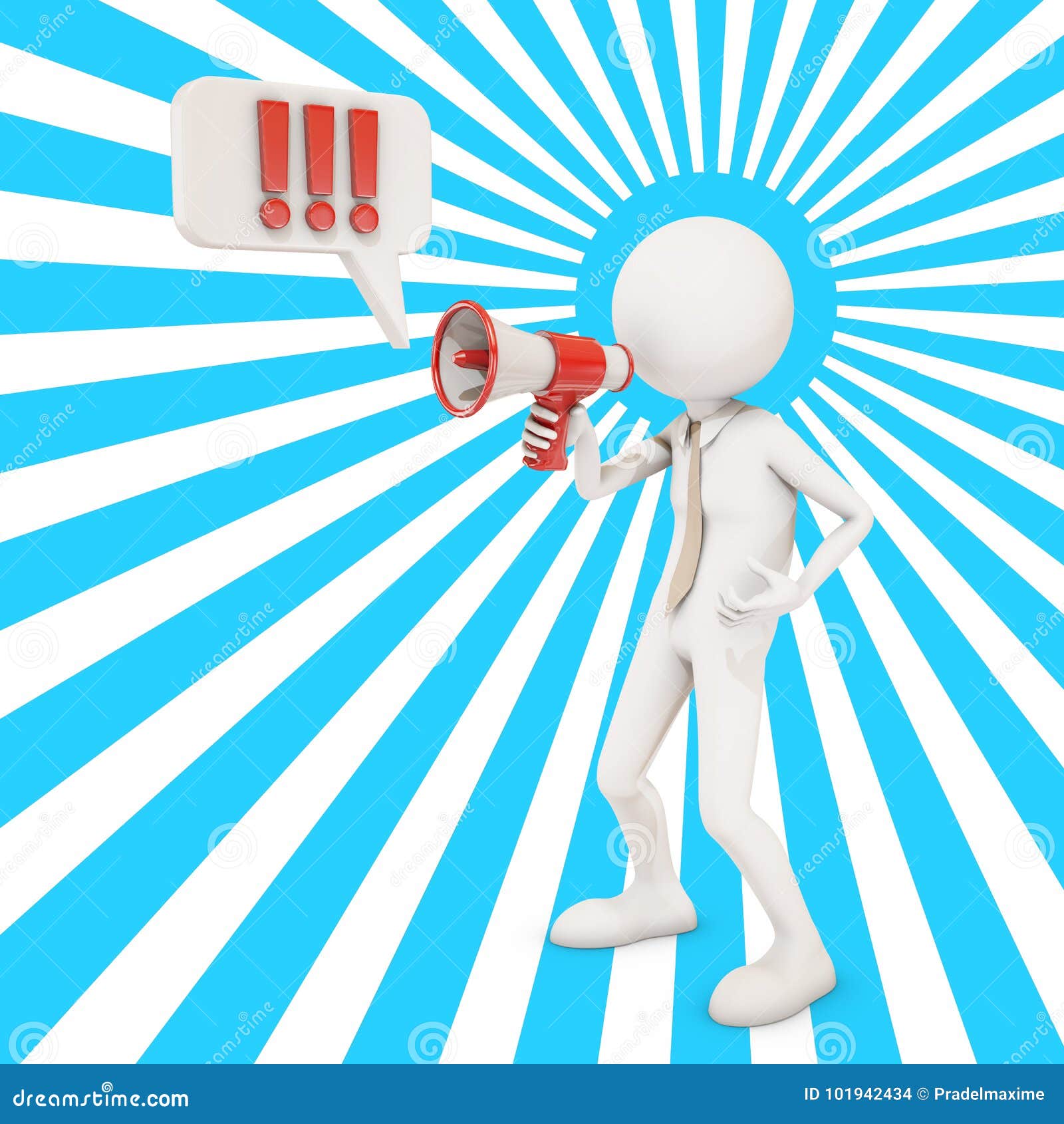 3d Character Shouting in Megaphone Stock Illustration - Illustration of ...