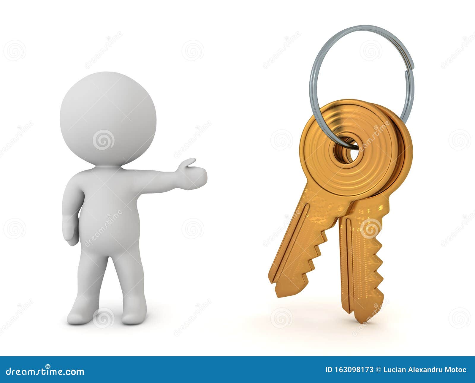 3d Character , Man , Keys And Folder Lock Royalty-Free Stock Image ...
