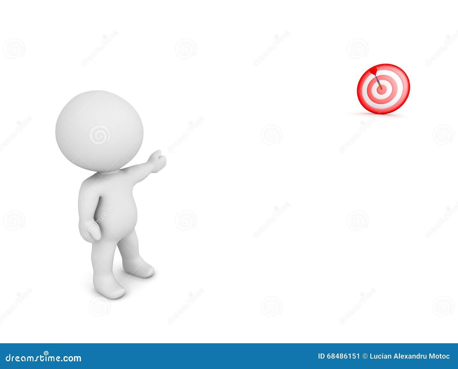 3D Character Showing Far Away Target Stock Illustration - Illustration ... 3D Character Showing Far Away Target Stock Illustration - Illustration ...