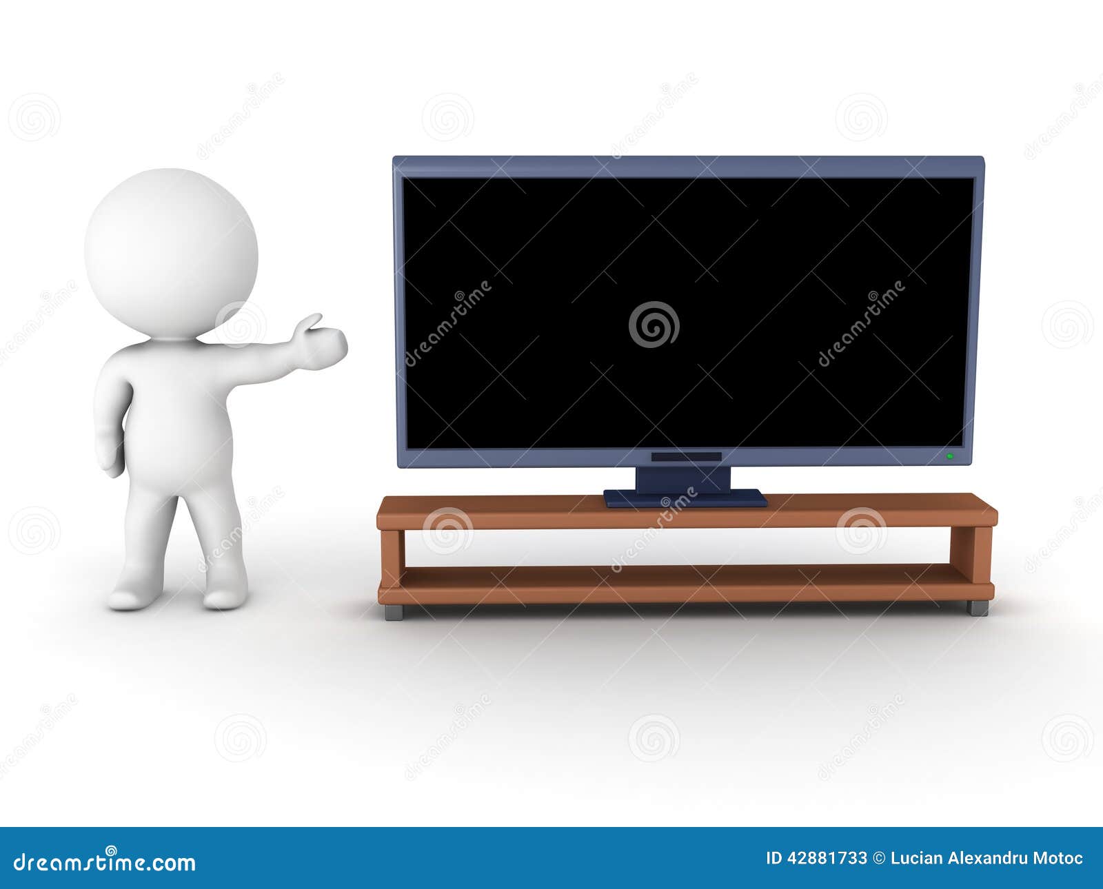 3D Character Showing Generic HDTV Stock Illustration - Illustration of ...
