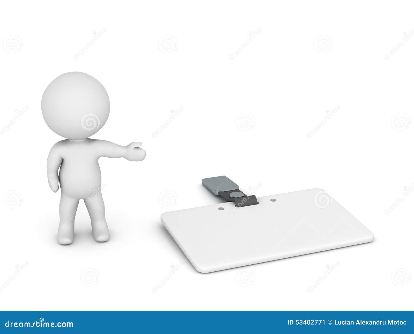 3D Character Showing Name Tag Stock Illustration - Illustration of ...
