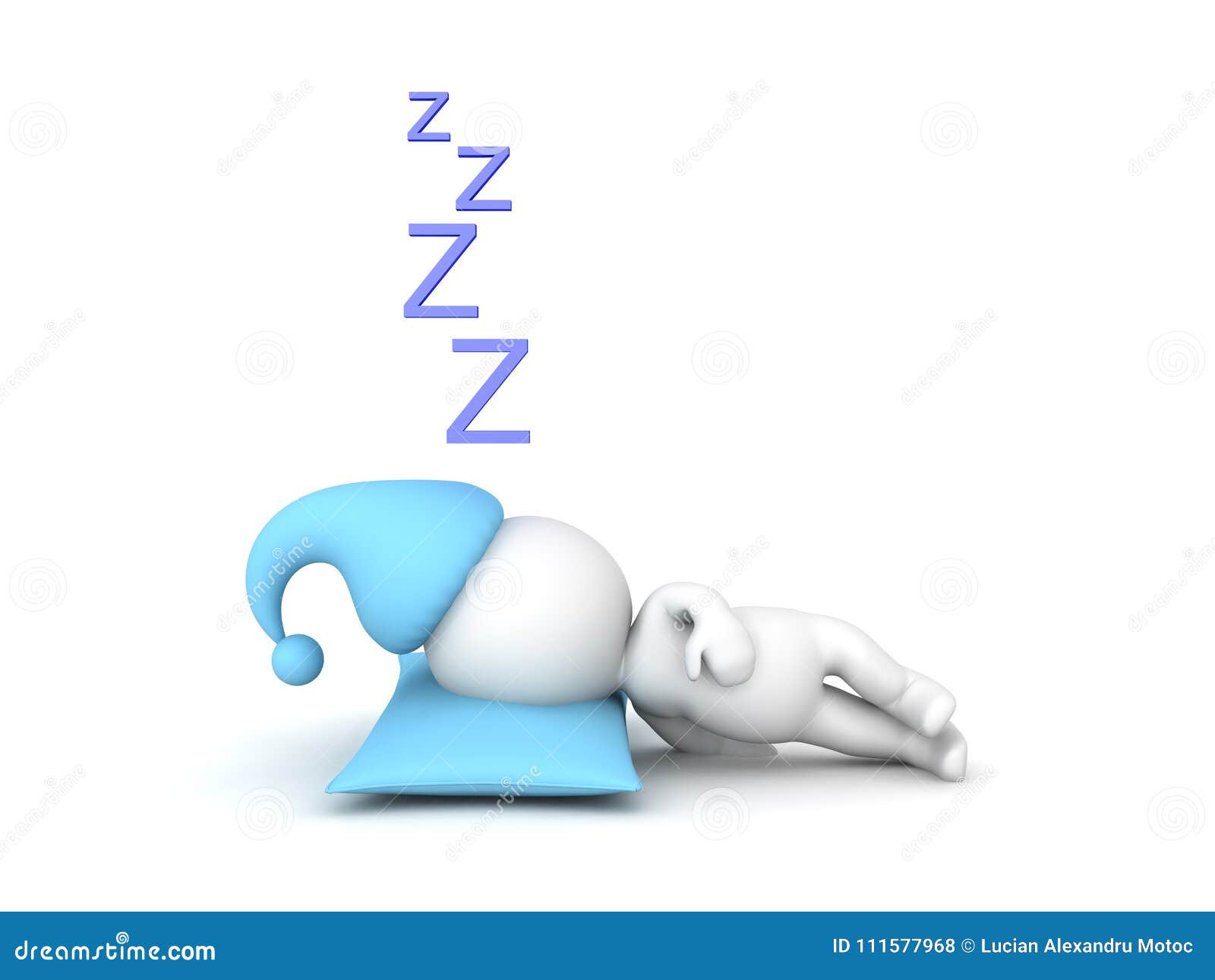 3D Character sleeping stock illustration. Illustration of concept ...