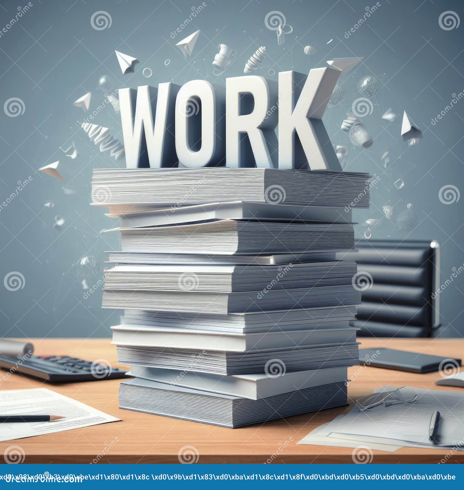 3d Stack of Papers on the Table. Routine Work Concept Stock Photo ...