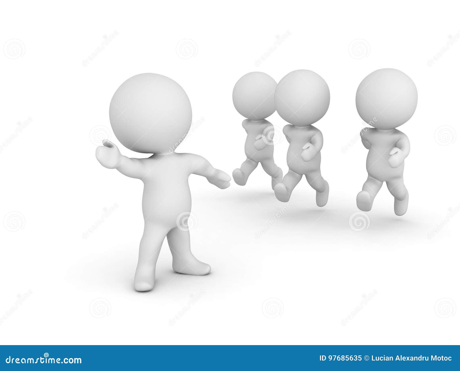 Leading 3d Characters Showing Command And Leadership Stock Photo ...