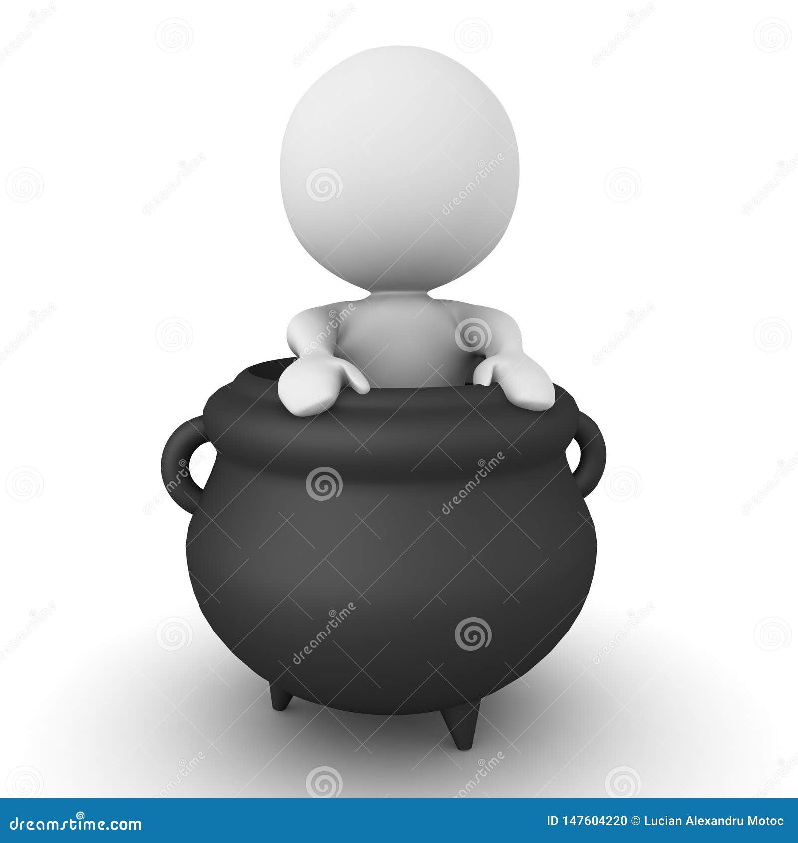 3D Character Standing Inside Cauldron Stock Photography | CartoonDealer ...