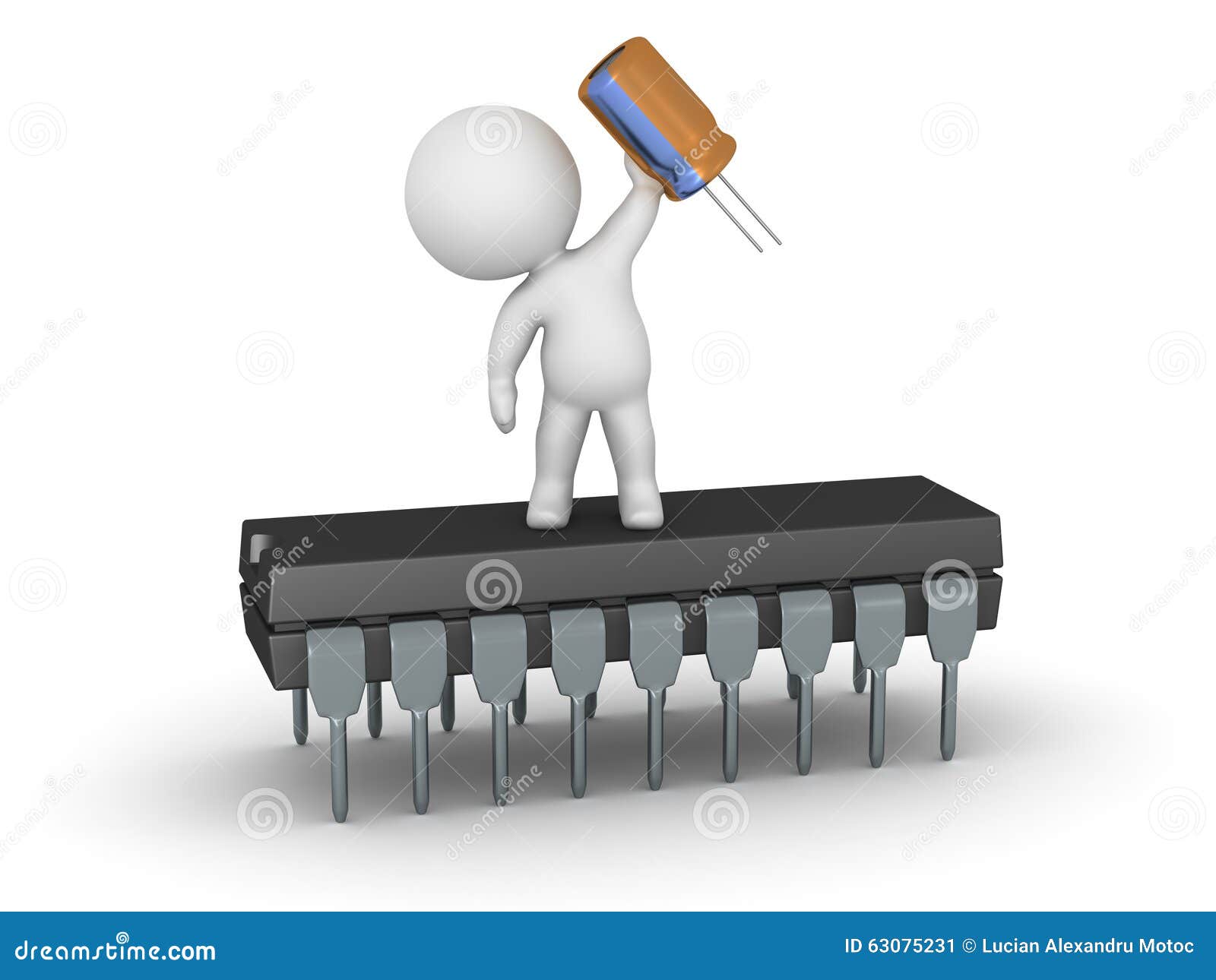 3d Character , Man And Capacitor Stock Photography | CartoonDealer.com ...