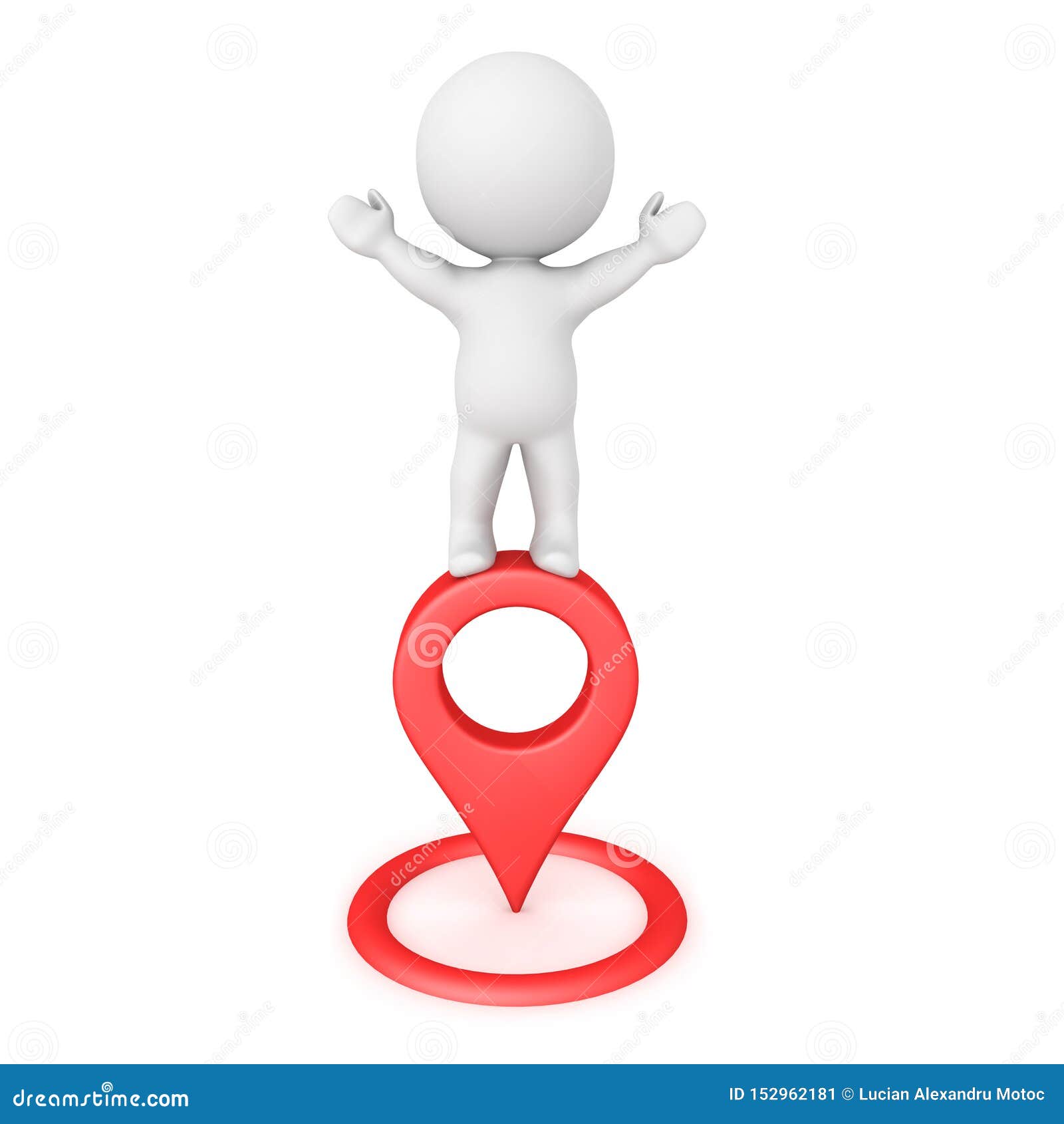 Victorious Man Standing On Top Holding A Flag. Cartoon Vector ...