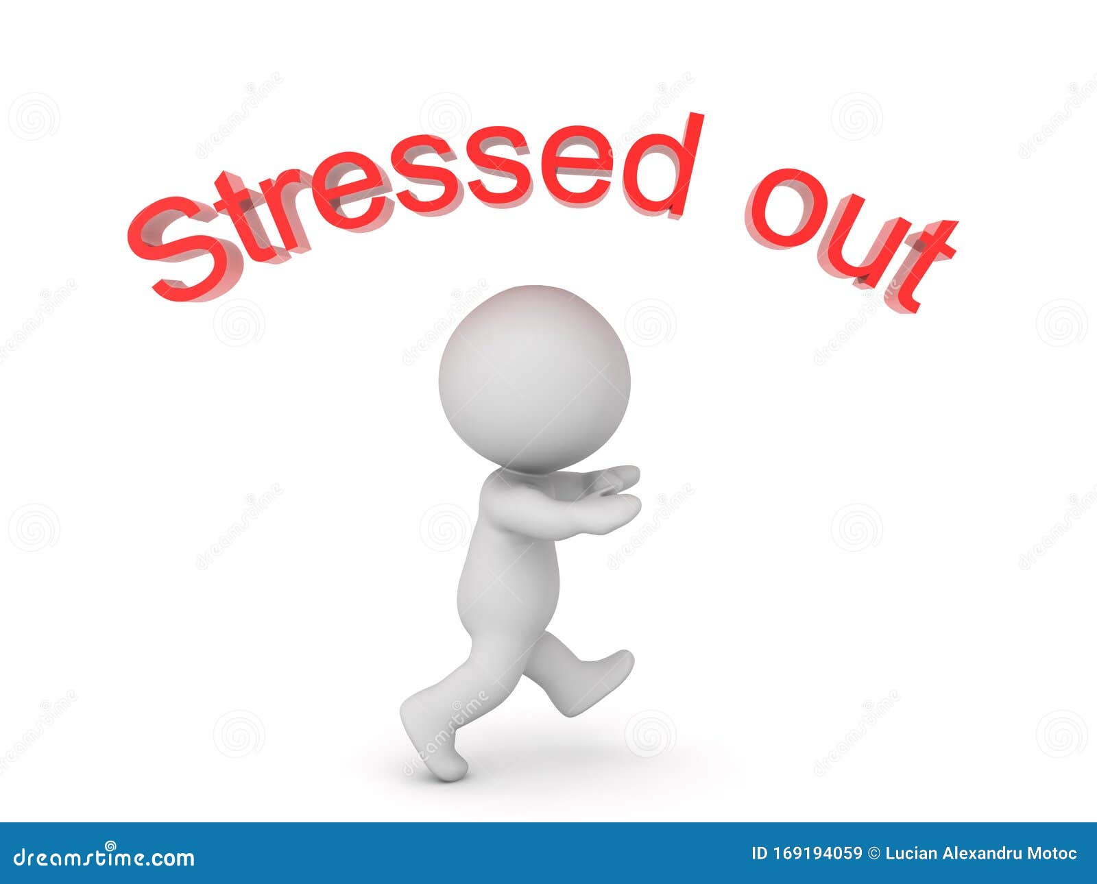3D Character is Stressed Out Stock Illustration - Illustration of ...
