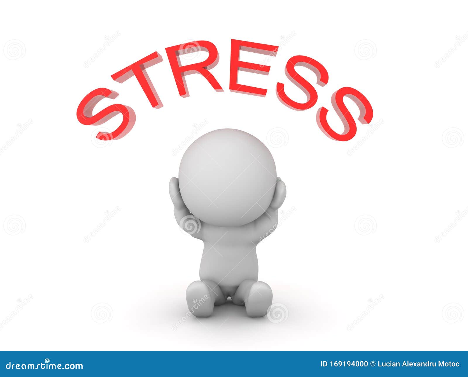 3D Character is stressed stock illustration. Illustration of isolated ...