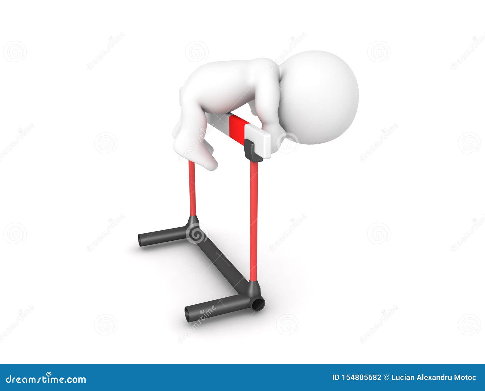 3D Character Stuck On Giant Electro Magnet Royalty-Free Stock ...