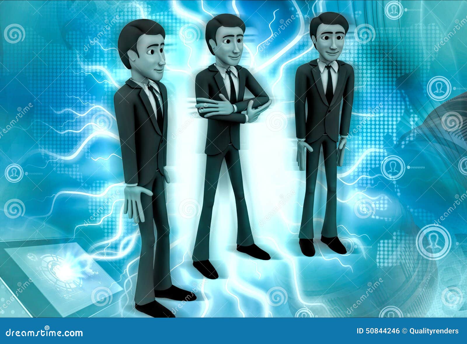 3d Character T Character Standing Straight and One Character with Hands ...