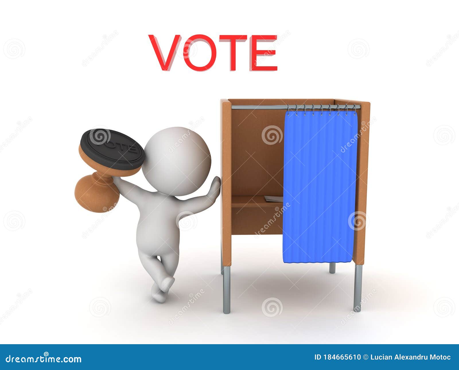 3D Character and Voting Concept Image Stock Illustration - Illustration ...