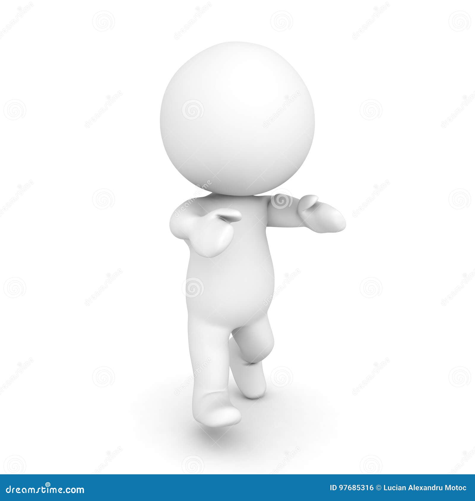 3D Character Walking Like Zombie with His Arms in Front Stock ...