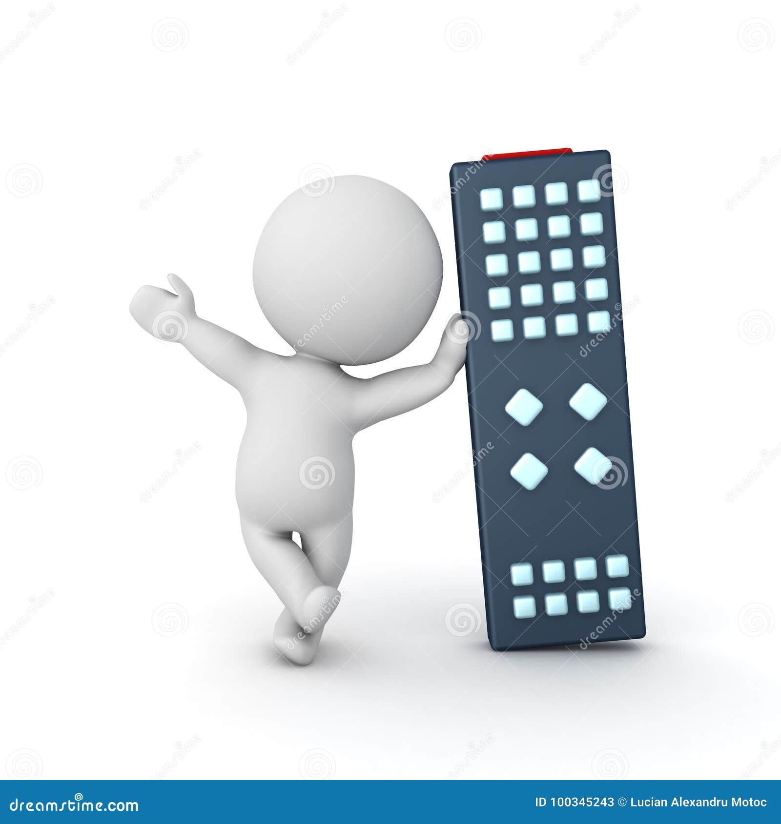 3D Character Waving and Leaning on Giant Remote Control Stock ... 3D Character Waving and Leaning on Giant Remote Control Stock ...